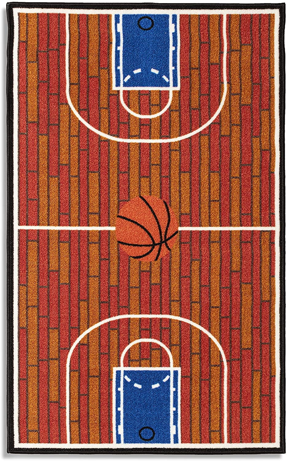 Furnish My Place 690 Rust Basketball 2'2"x3' Childrens Play Area Rug ...
