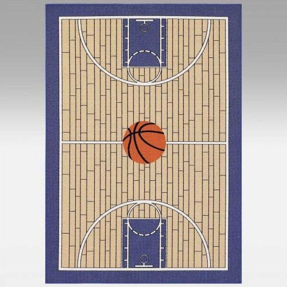 Furnish my Place Basketball Court Kids Blue Area Rug 4'5"x6'9 ...