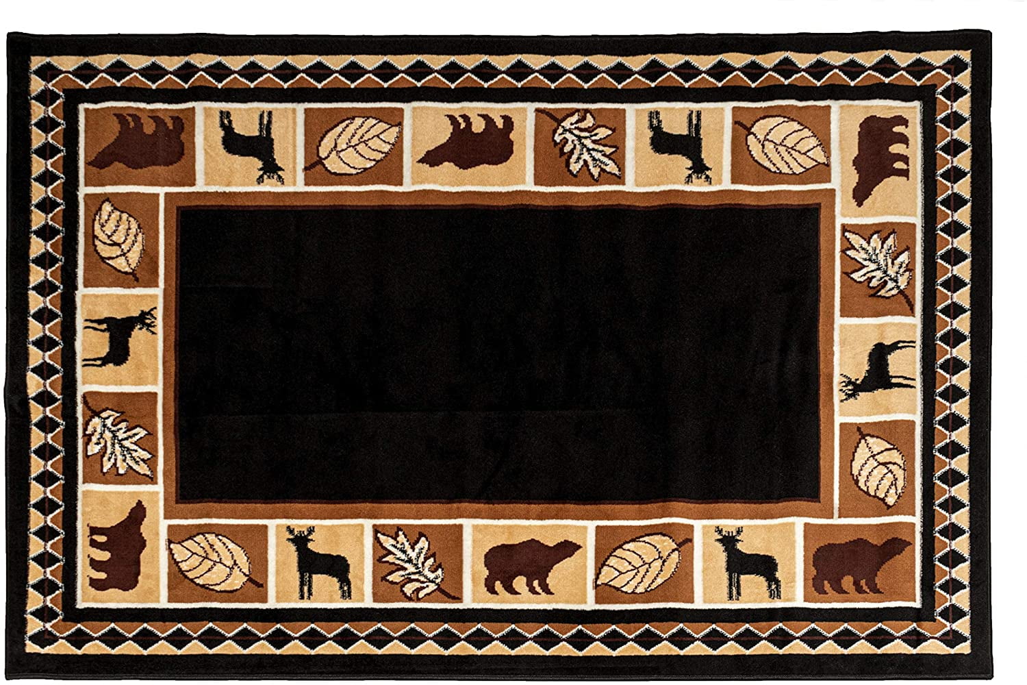 Wildlife Living Room Area Rugs, Rustic Lodge Cabin Bear Moose Design ...