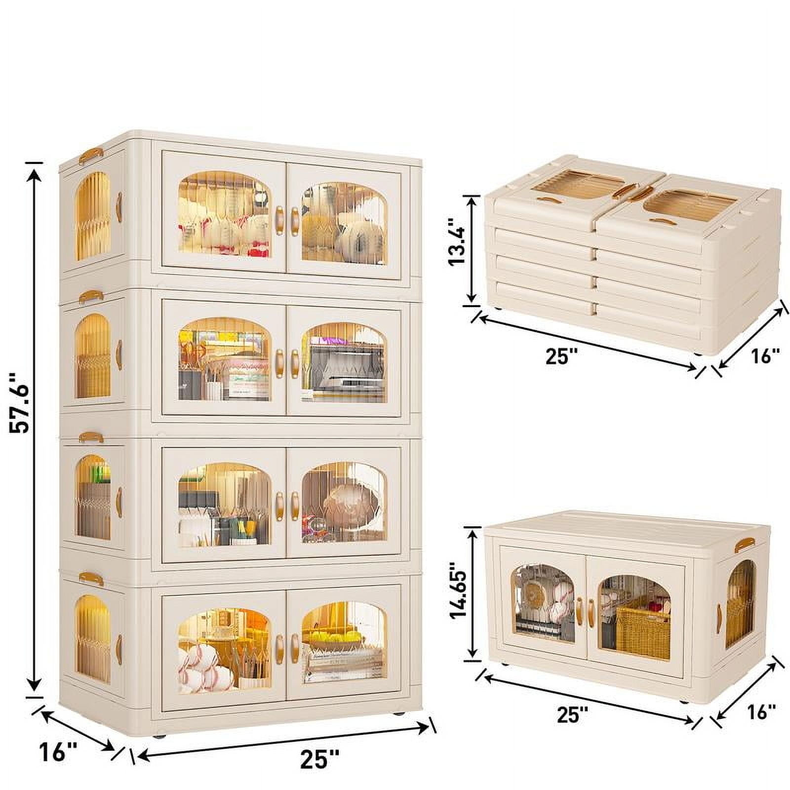 Furniture 1/2/3/4/5 Pack Plastic Storage Bin with A Lid, Stackable ...