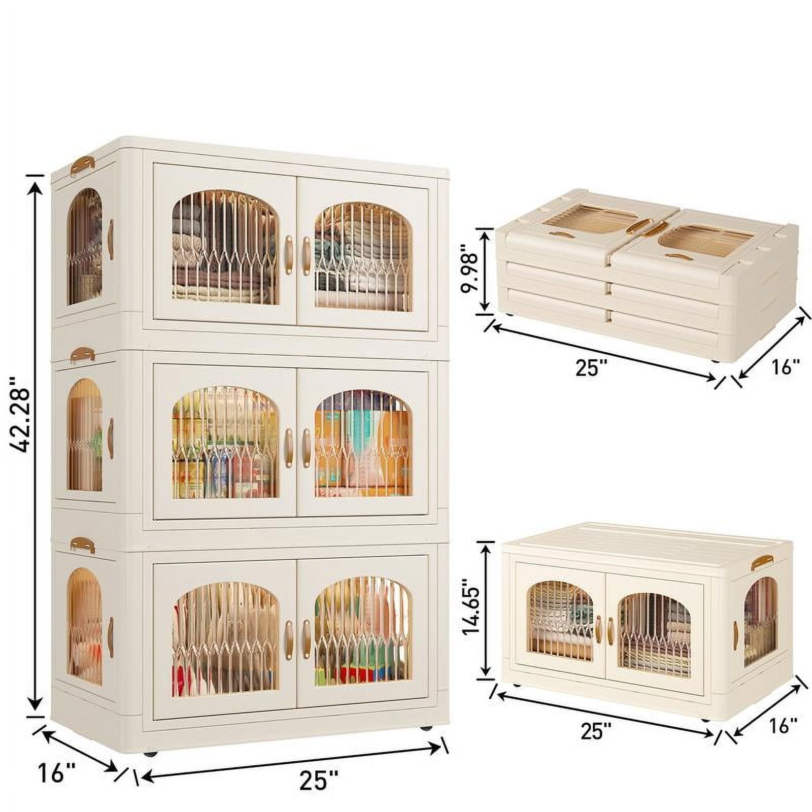 Furniture 1/2/3/4/5 Pack Plastic Storage Bin with A Lid, Stackable ...