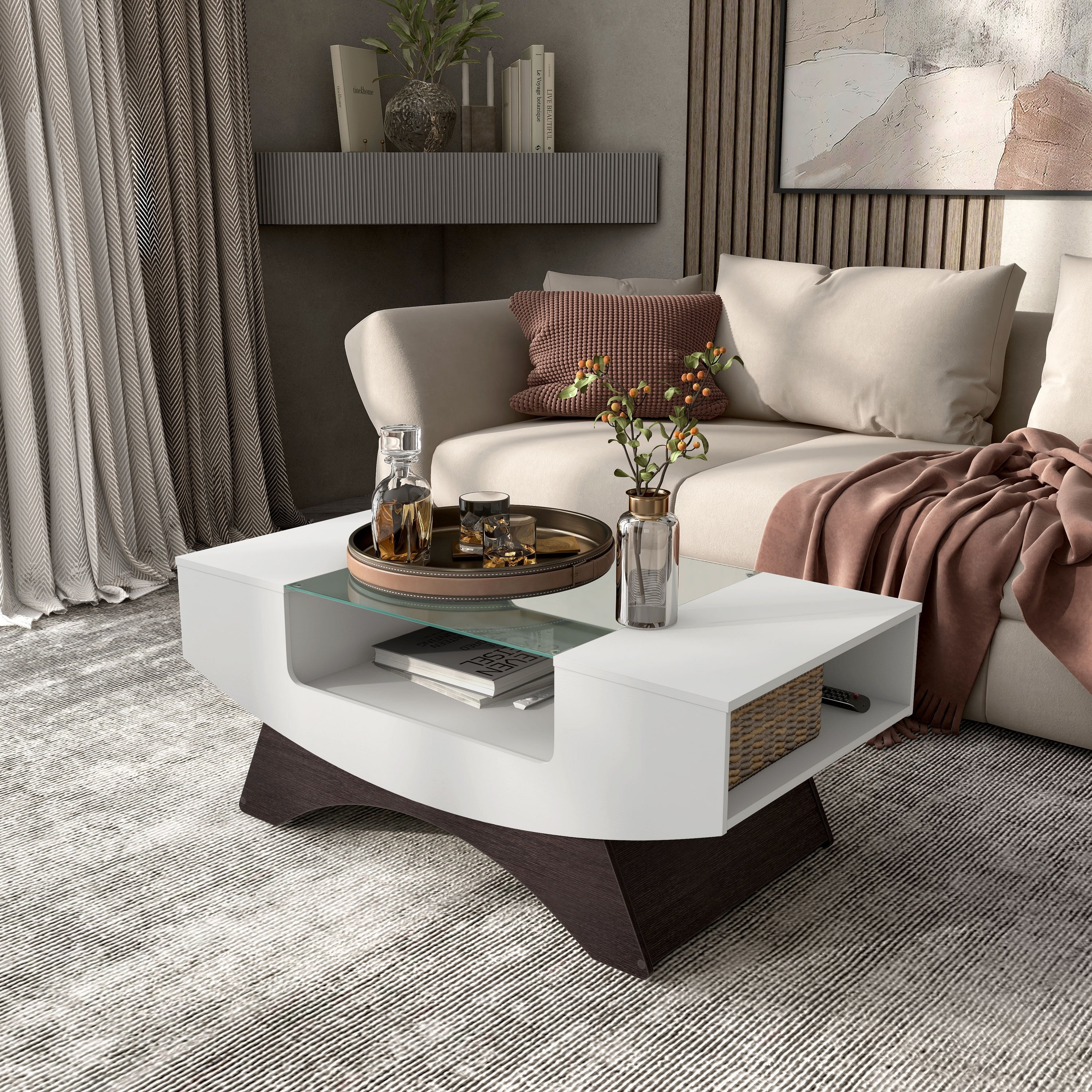 Furniture of America Angelic Contemporary Storage Coffee Table with ...