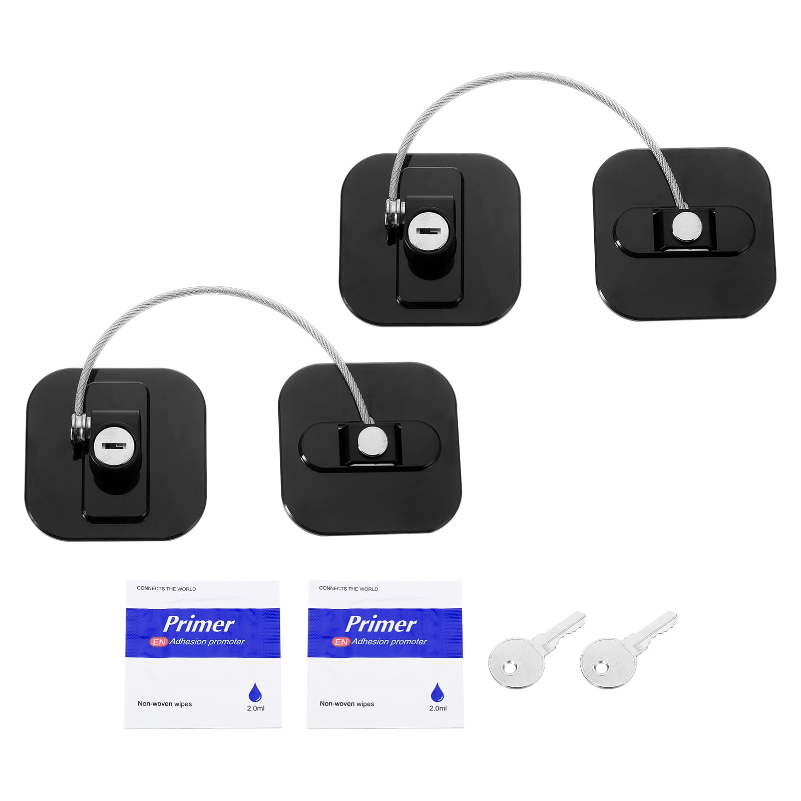 2 Set Fridge Lock, Refrigerator Safety Locks with Keys, Black/Square ...