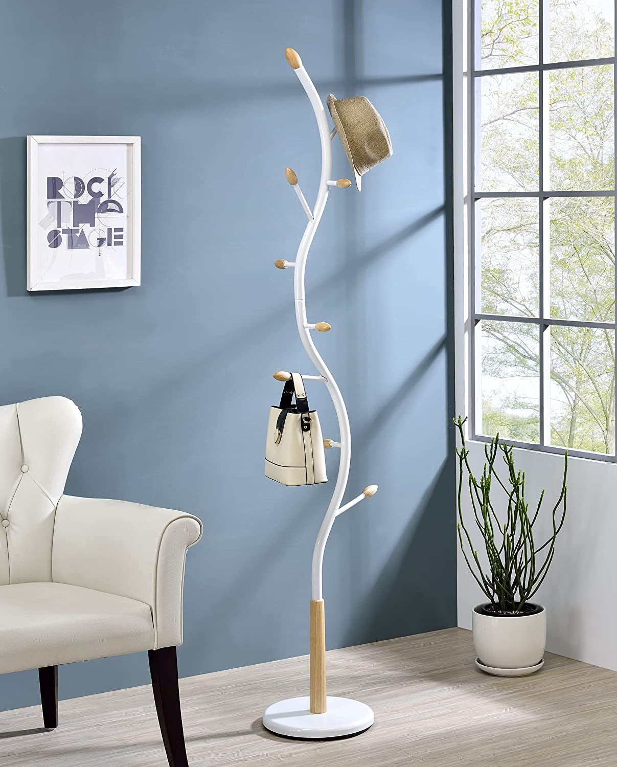 Arles Metal Standing Coat Rack, One Size, White - Walmart.com