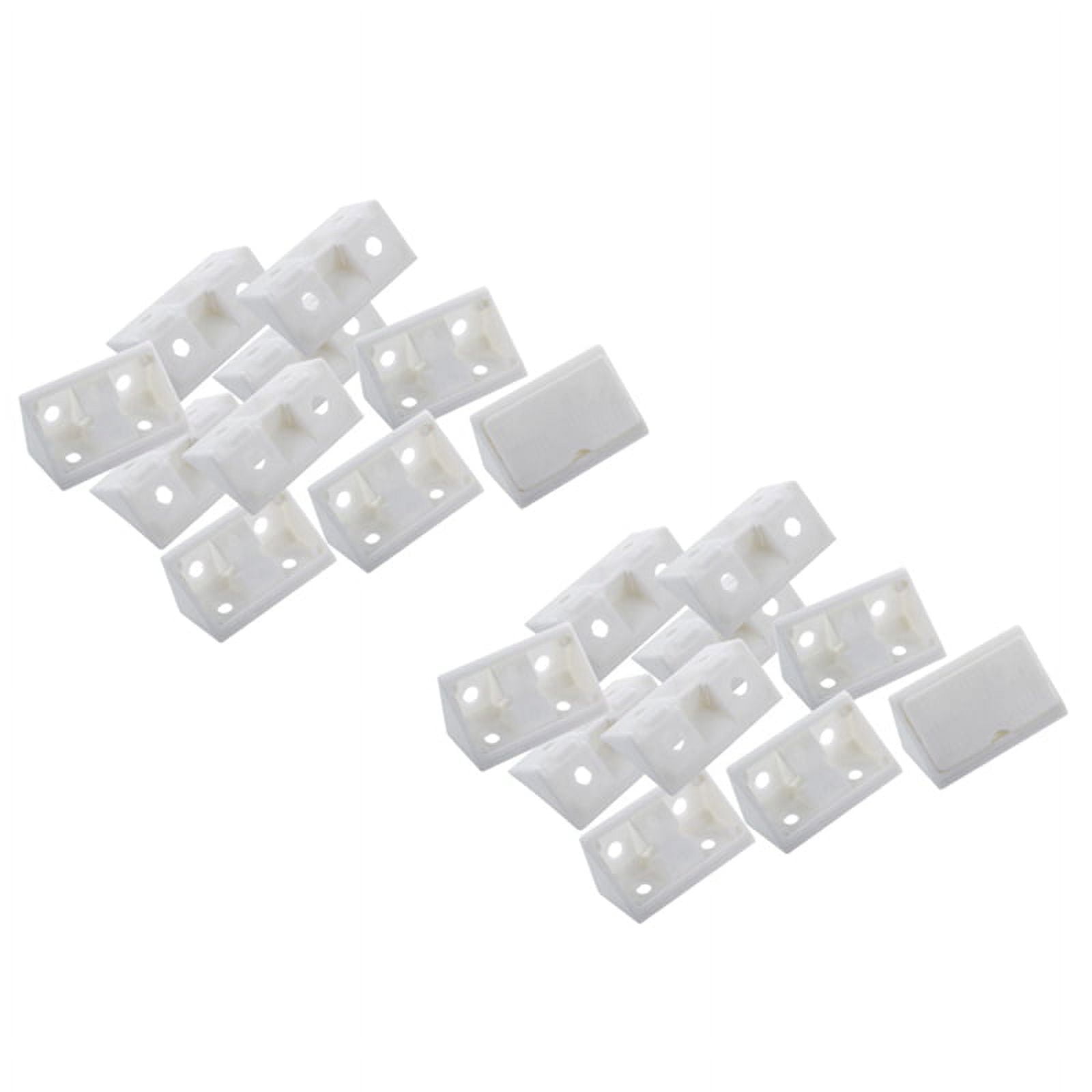 Furniture Cabinet Fastener Corner Braces Angle Brackets White 20Pcs ...