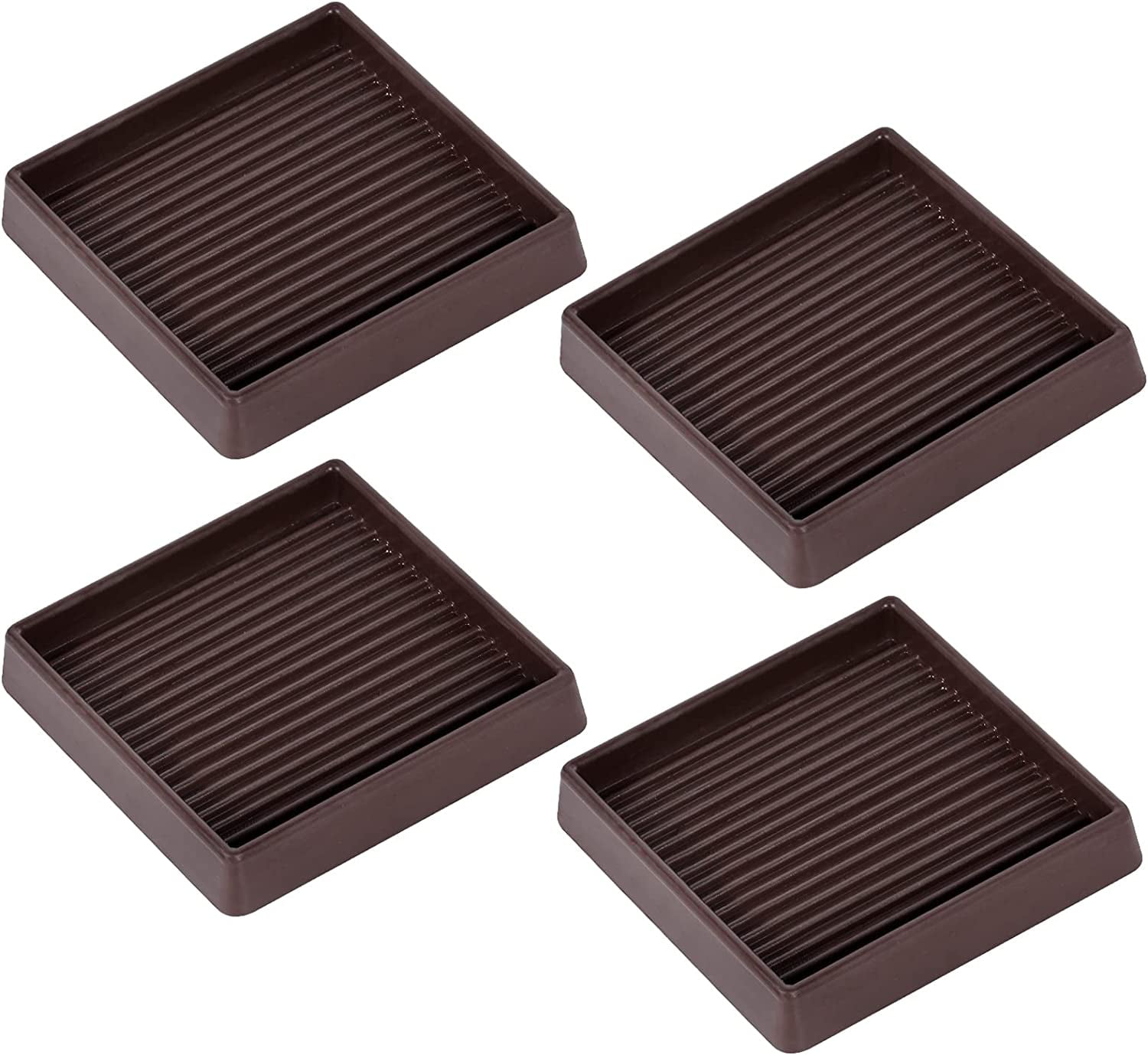 Heavy Duty Square Rubber Furniture Caster Cups, Anti-Sliding Floor Grip ...