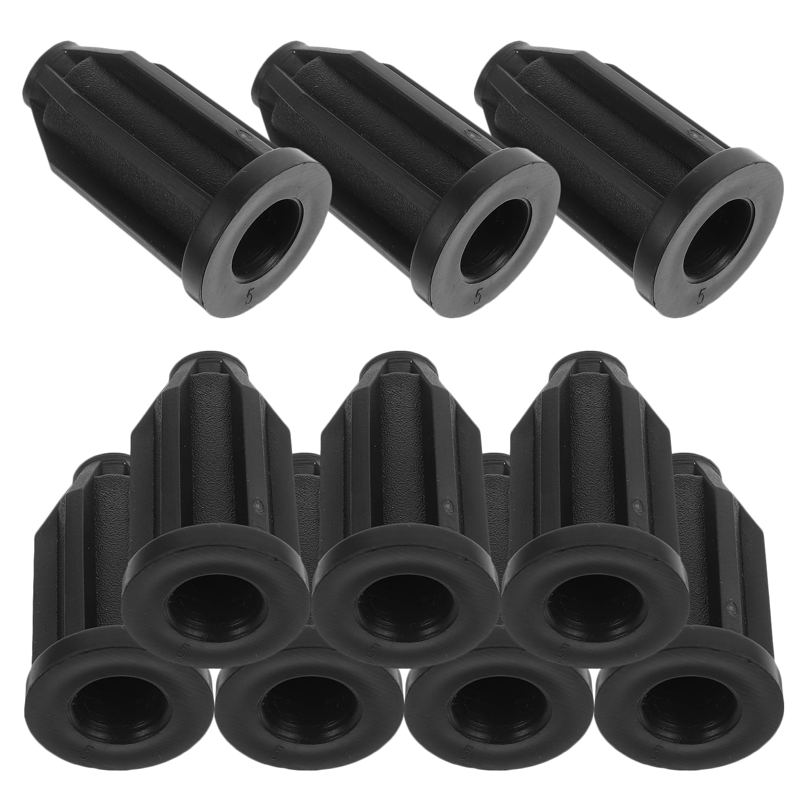 Black Caster Socket Sleeves for Wheels Made of PP Material 10pcs ...