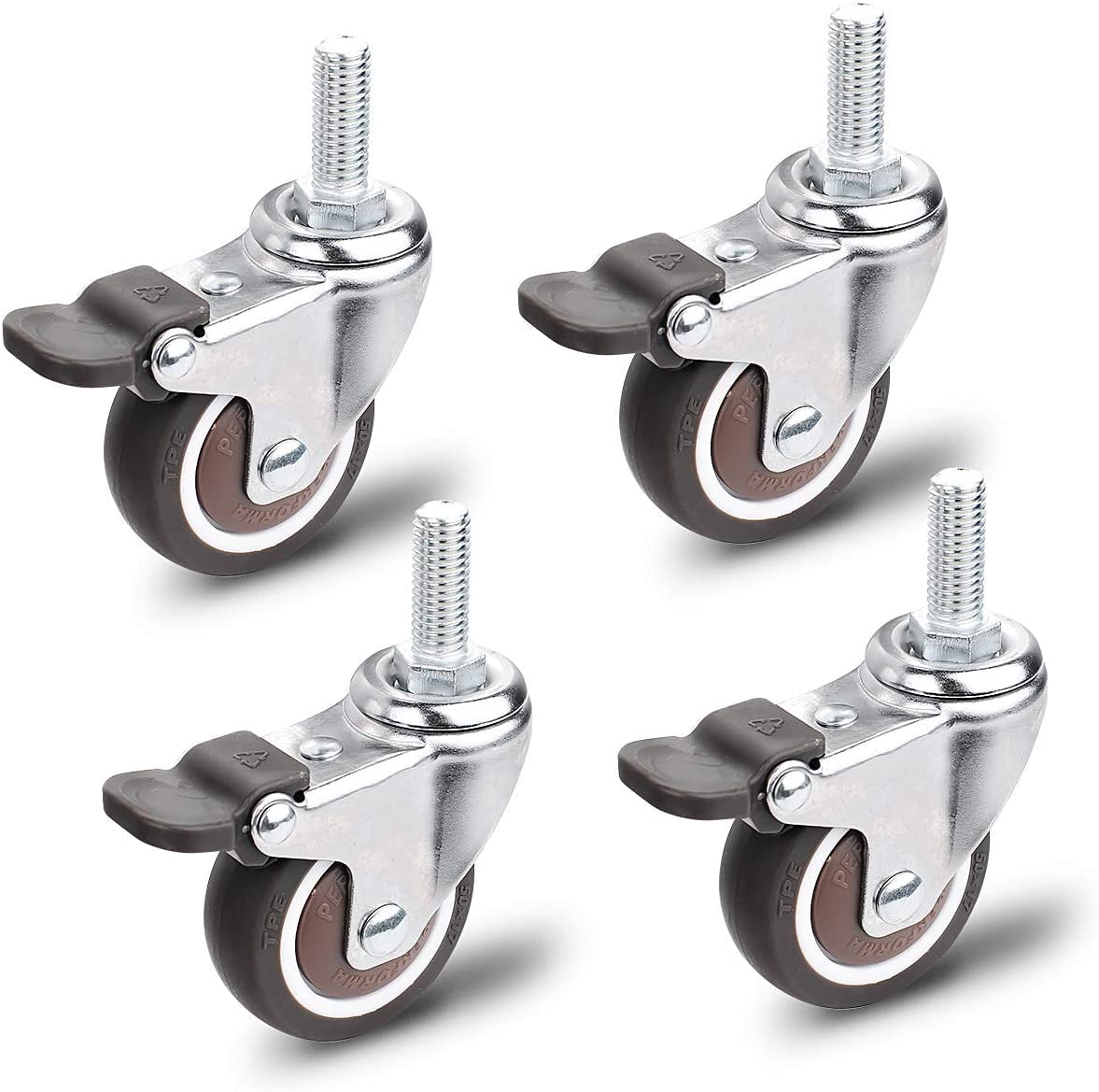 Furniture Casters, 4 Pieces Swivel Caster, M10X25Mm Universal Furniture ...