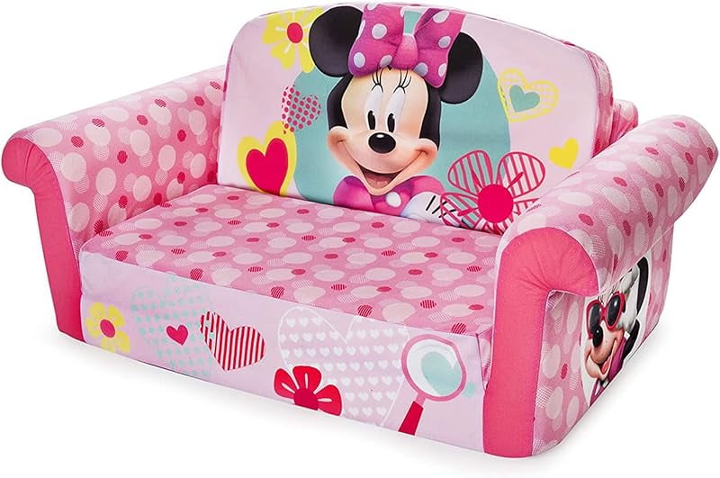 Furniture, Children's 2 in 1 Flip Open Foam Sofa, Minnie Mouse, by Spin ...