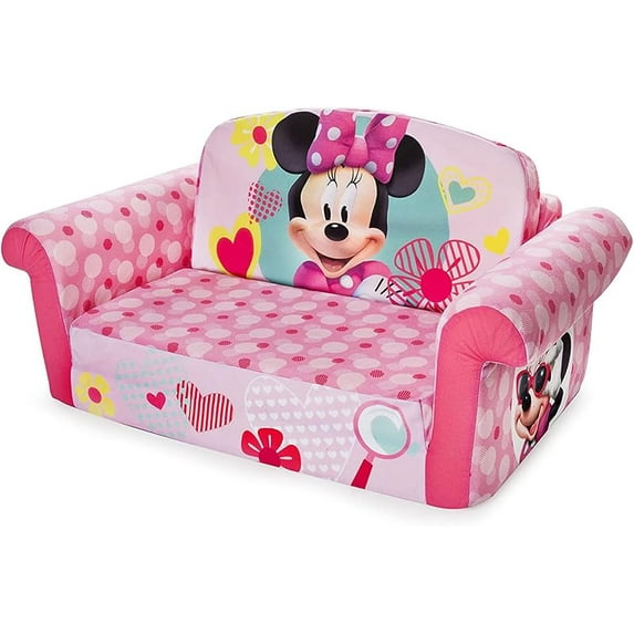 Furniture, Children's 2 in 1 Flip Open Foam Sofa, Minnie Mouse, by Spin ...