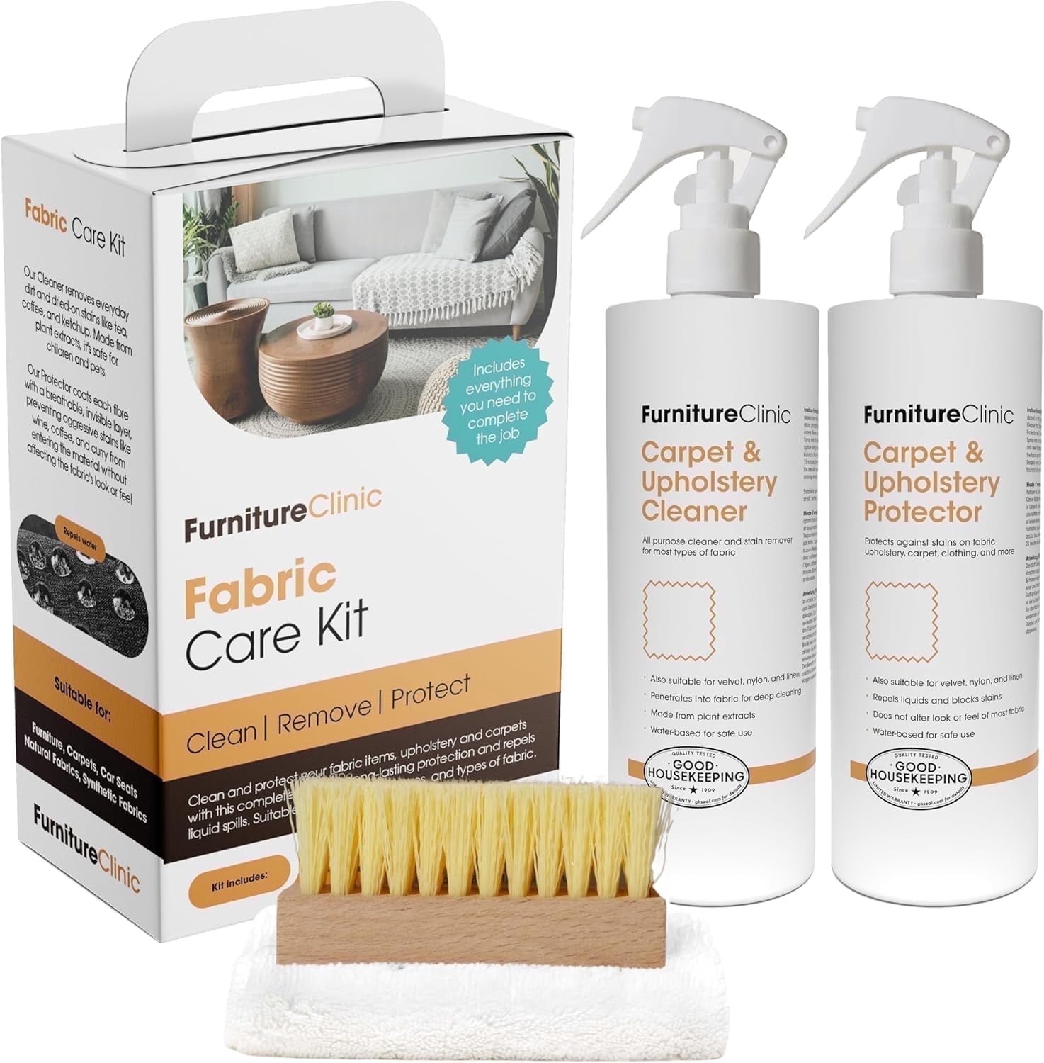 Furniture Clinic Fabric Care Kit | Clean, Protect, & Prevent All Liquid ...