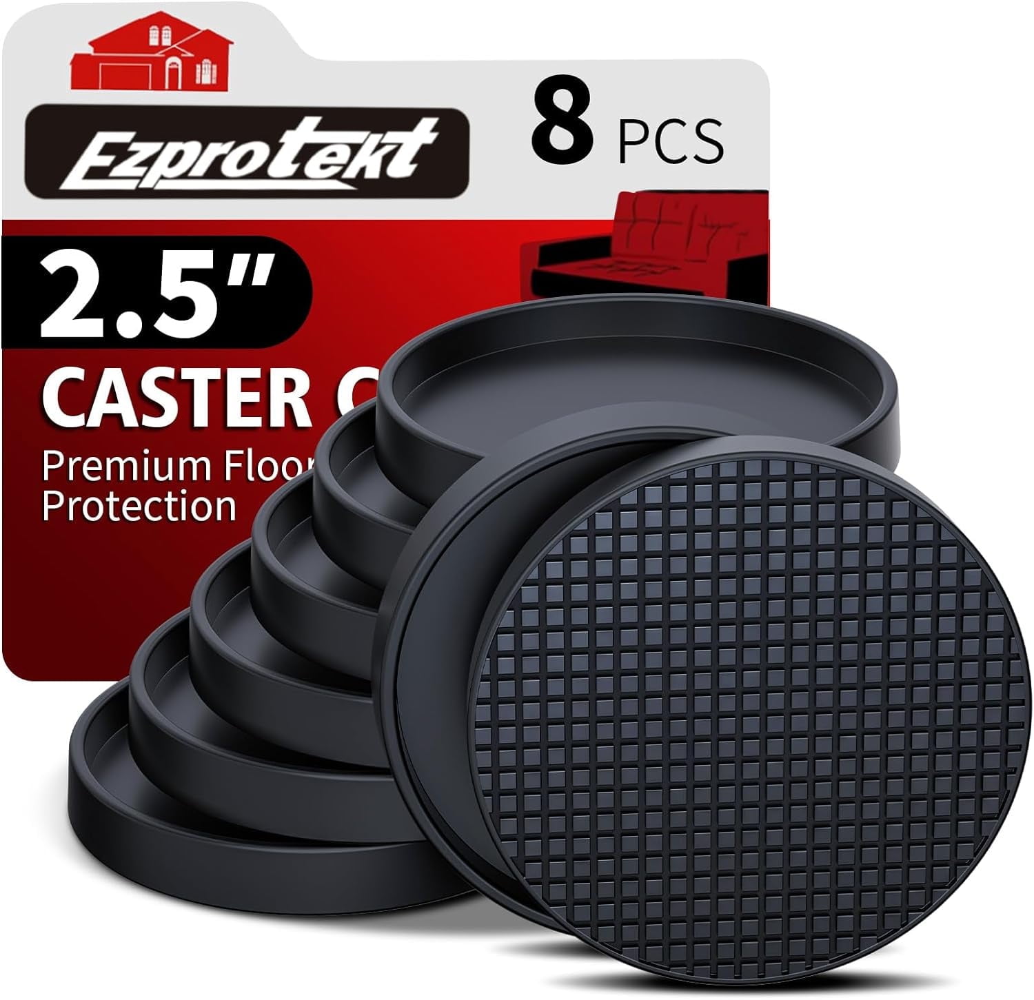 Ezprotekt 2.5'' Non Slip Pads - 8 PCS Black Furniture Coasters, Anti ...