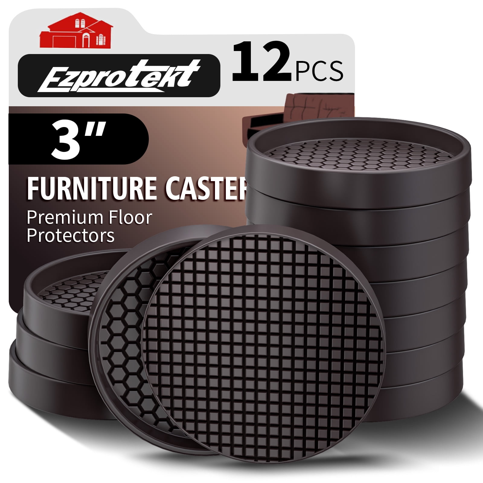 Furniture Coasters - 3'' Non Slip Furniture Pads for Hardwoods Floors ...