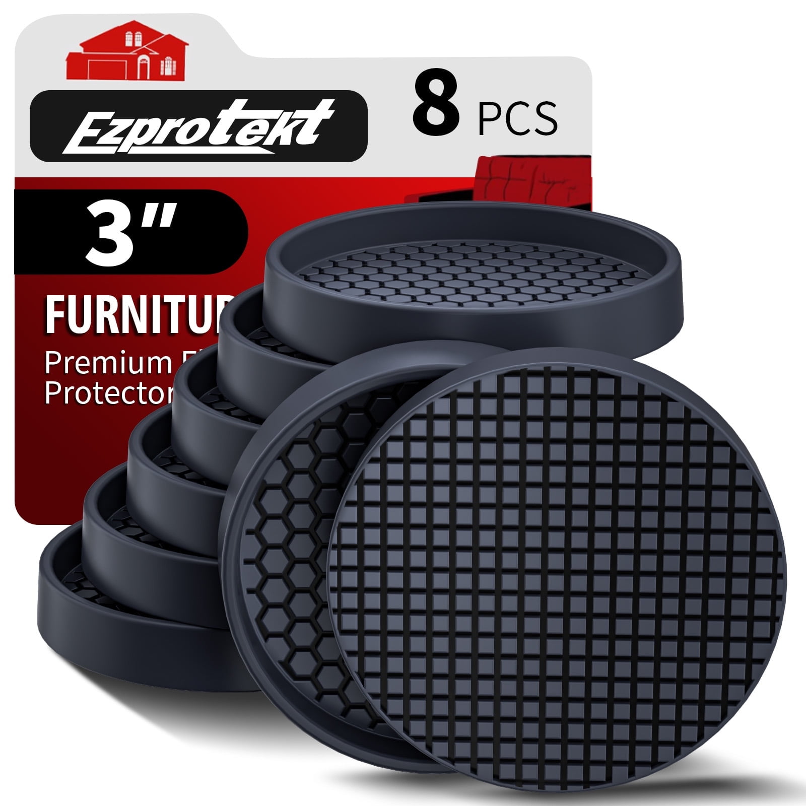 Furniture Coasters - 3'' Non Slip Furniture Pads for Hardwoods Floors ...