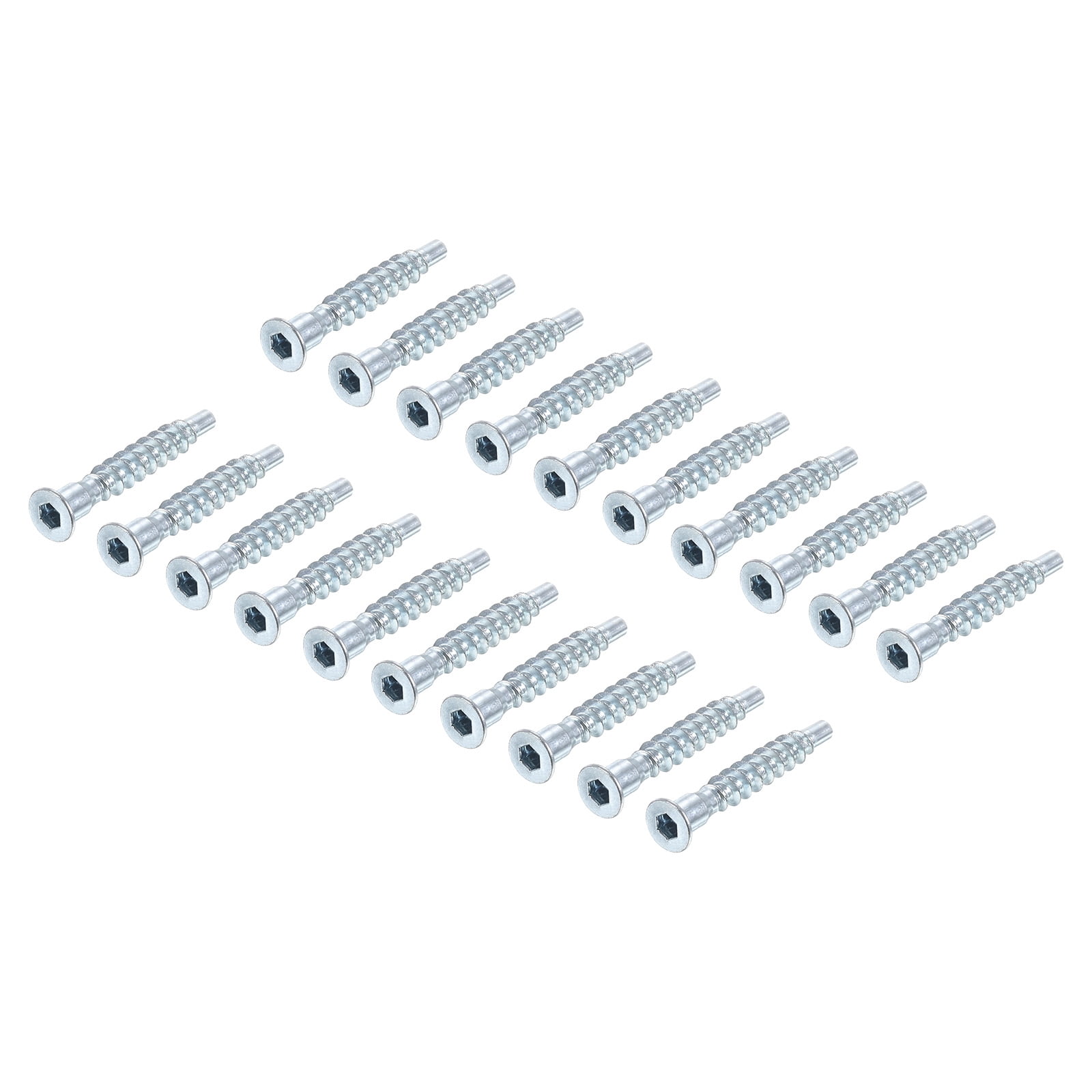 Uxcell Furniture Confirmat Screw 7x40mm Hex Socket Wood Screws Zinc ...