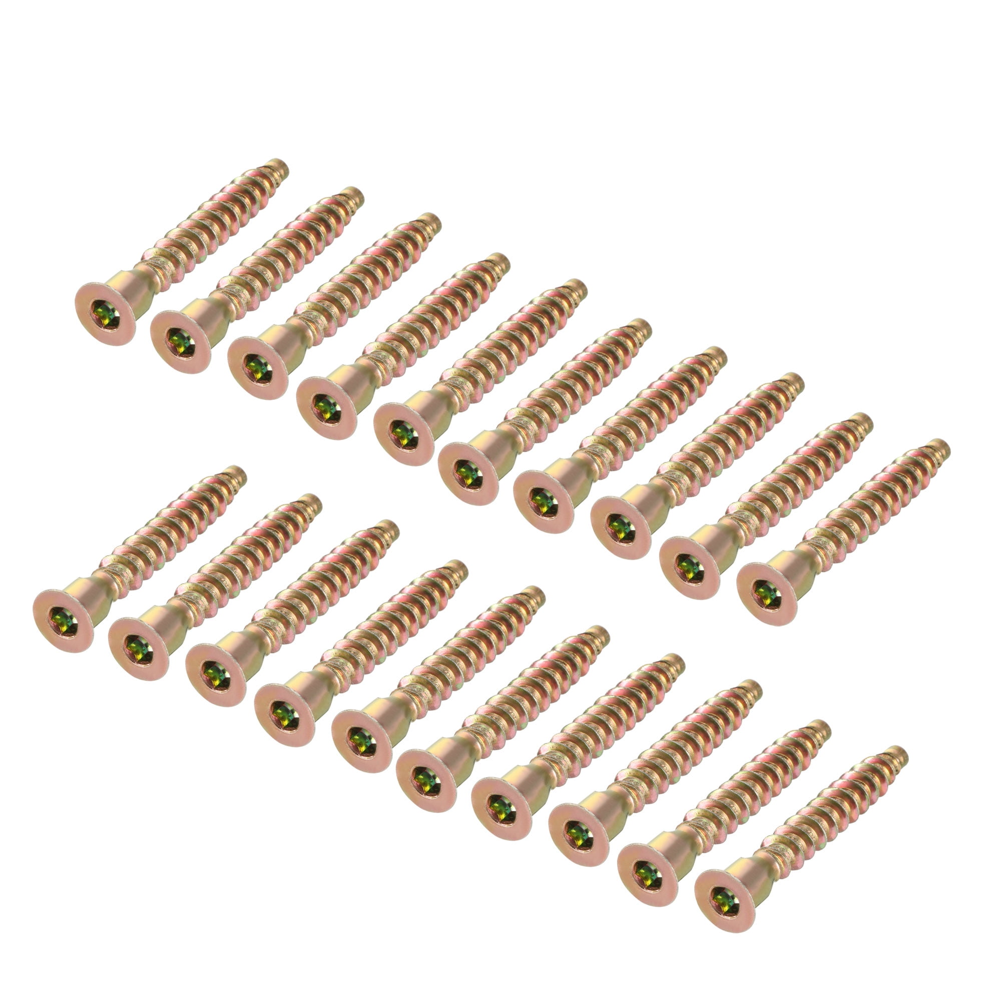 Furniture Confirmat Screw 7x49mm Hex Socket Carbon Steel Bronze Tone ...
