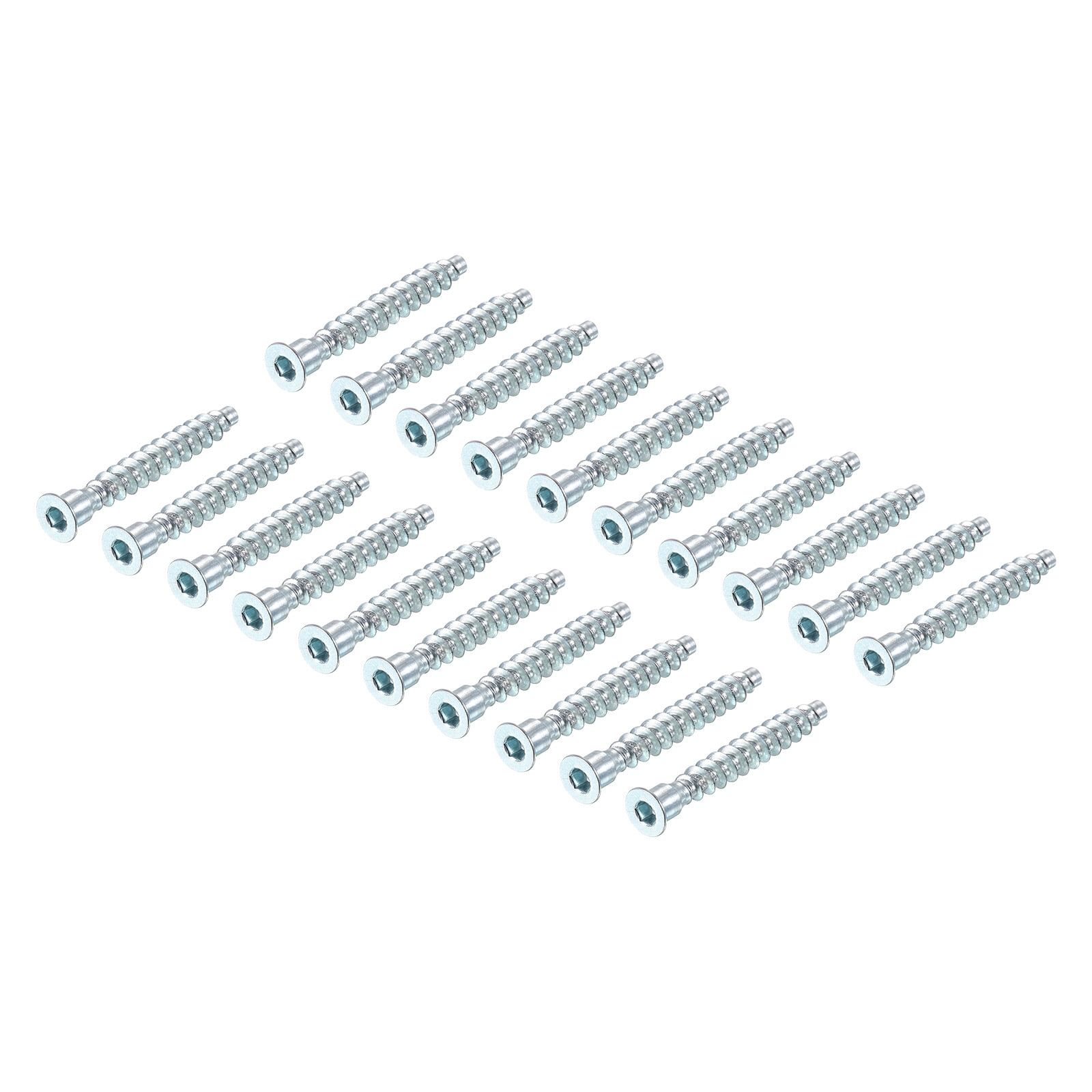 Uxcell Furniture Confirmat Screw 7x50mm Hex Socket Wood Screws Zinc ...