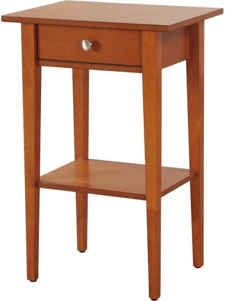 Furniture Dalton Single Drawer Nightstand, Oak Wood Bedside Table for ...
