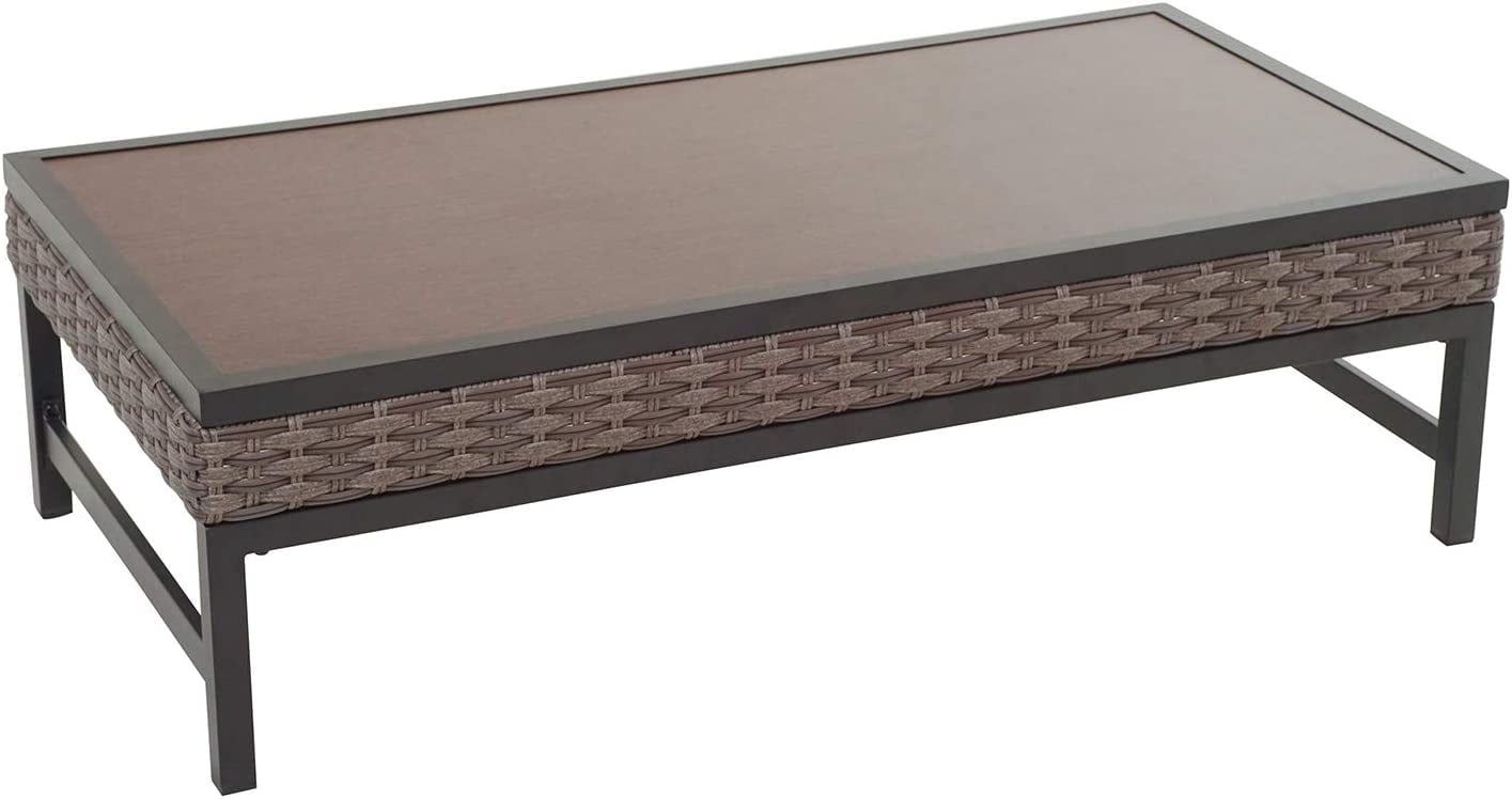 Furniture Dining Bistro Patio Outdoor Side Coffee Table Wicker Rattan ...