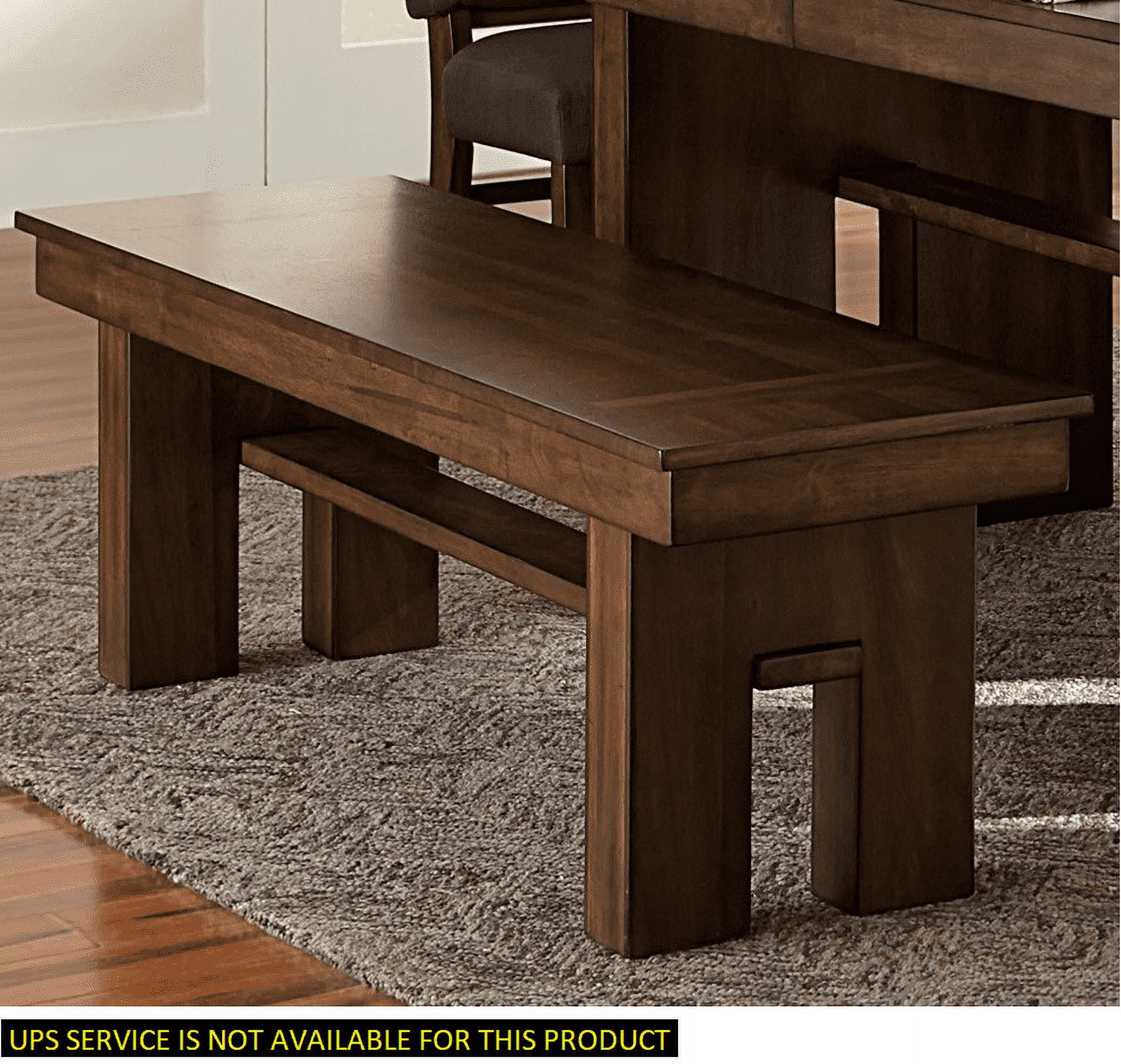 Furniture Dining Table Benches Transitional Walnut Finish Wooden Bench ...