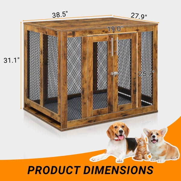 Furniture Dog Crate with Tray for Large Dogs, Indoor Aesthetic Puppy ...