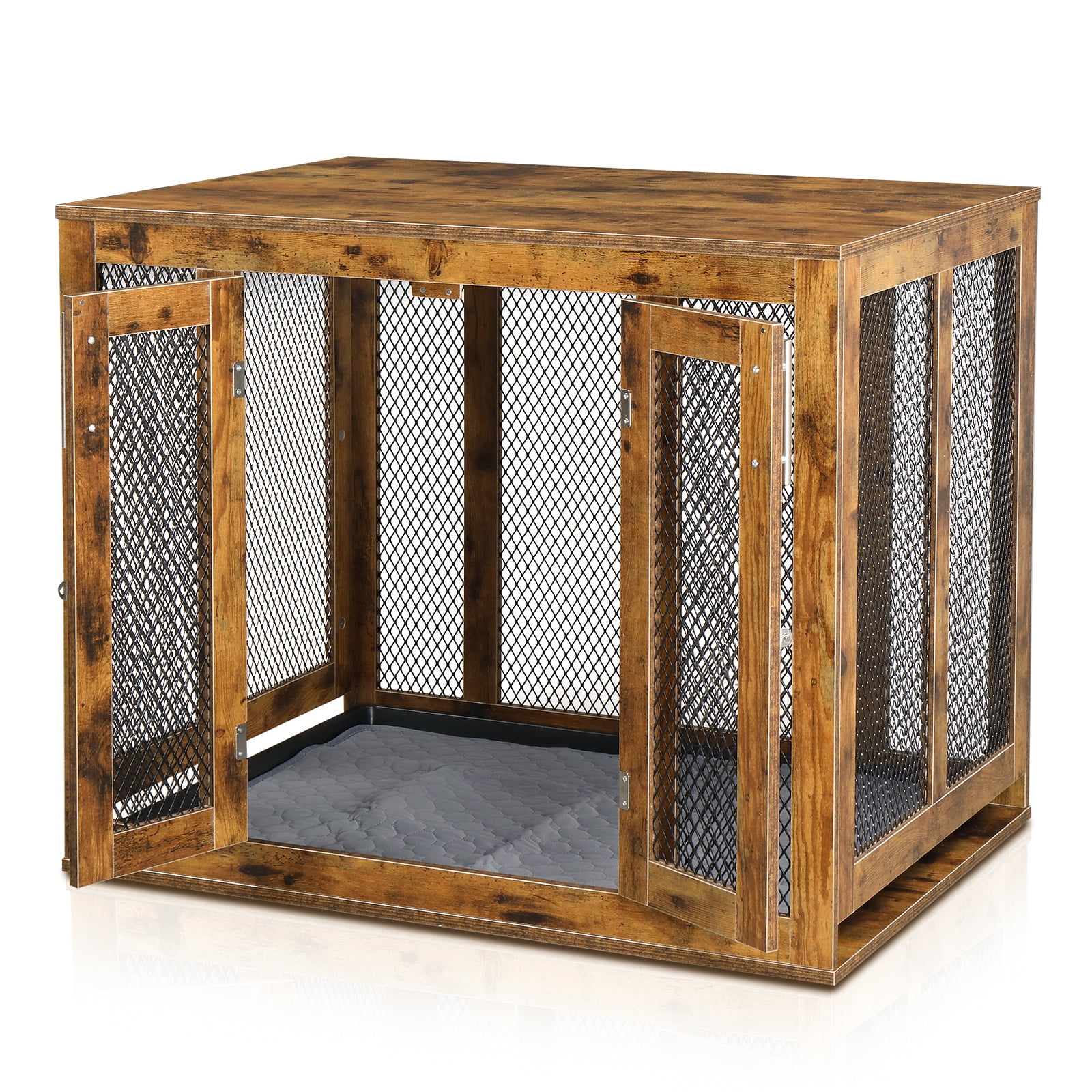 Furniture Dog Crate with Tray for Large Dogs, Indoor Aesthetic Puppy ...