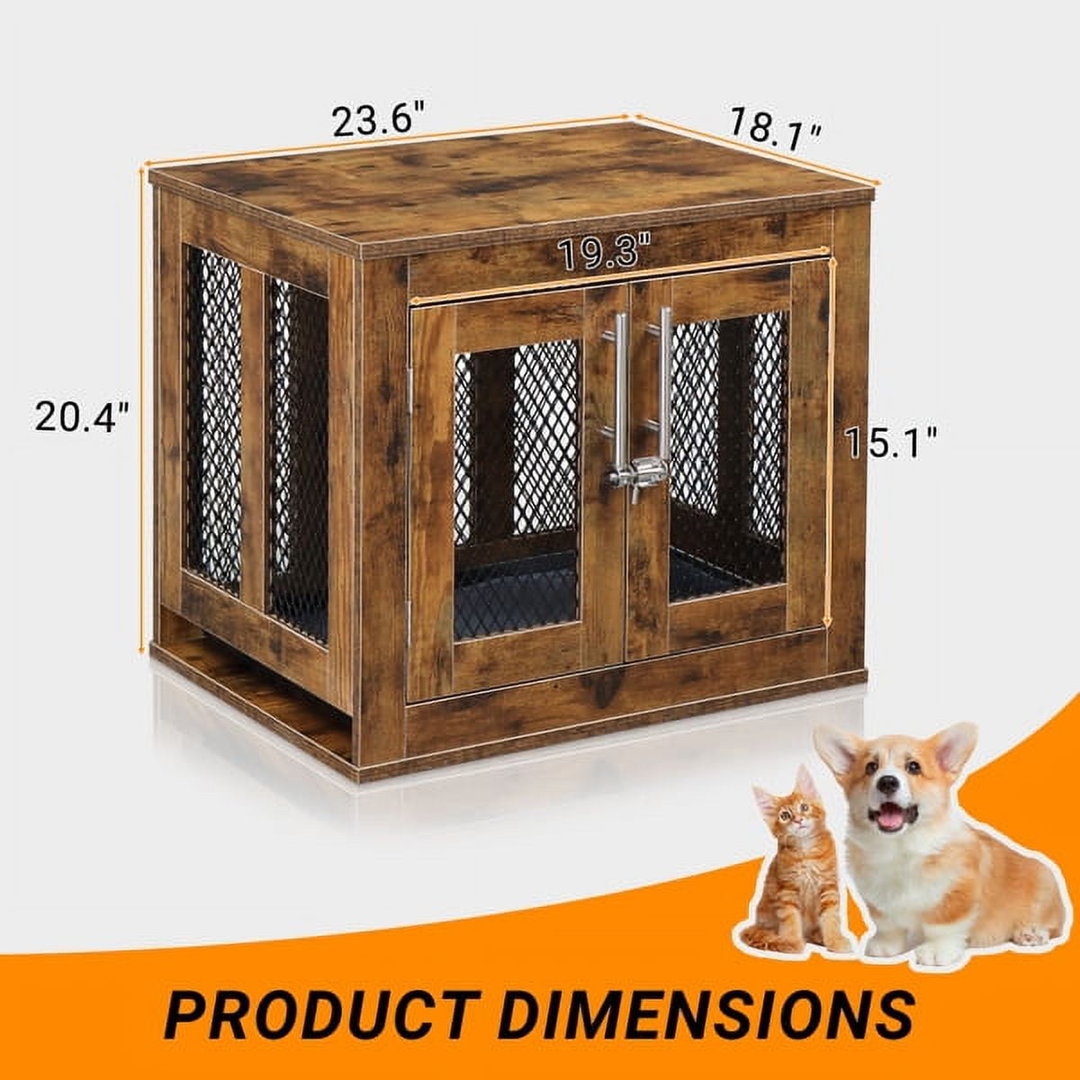 Furniture Dog Crate with Tray for Small Dogs, Indoor Aesthetic Puppy ...