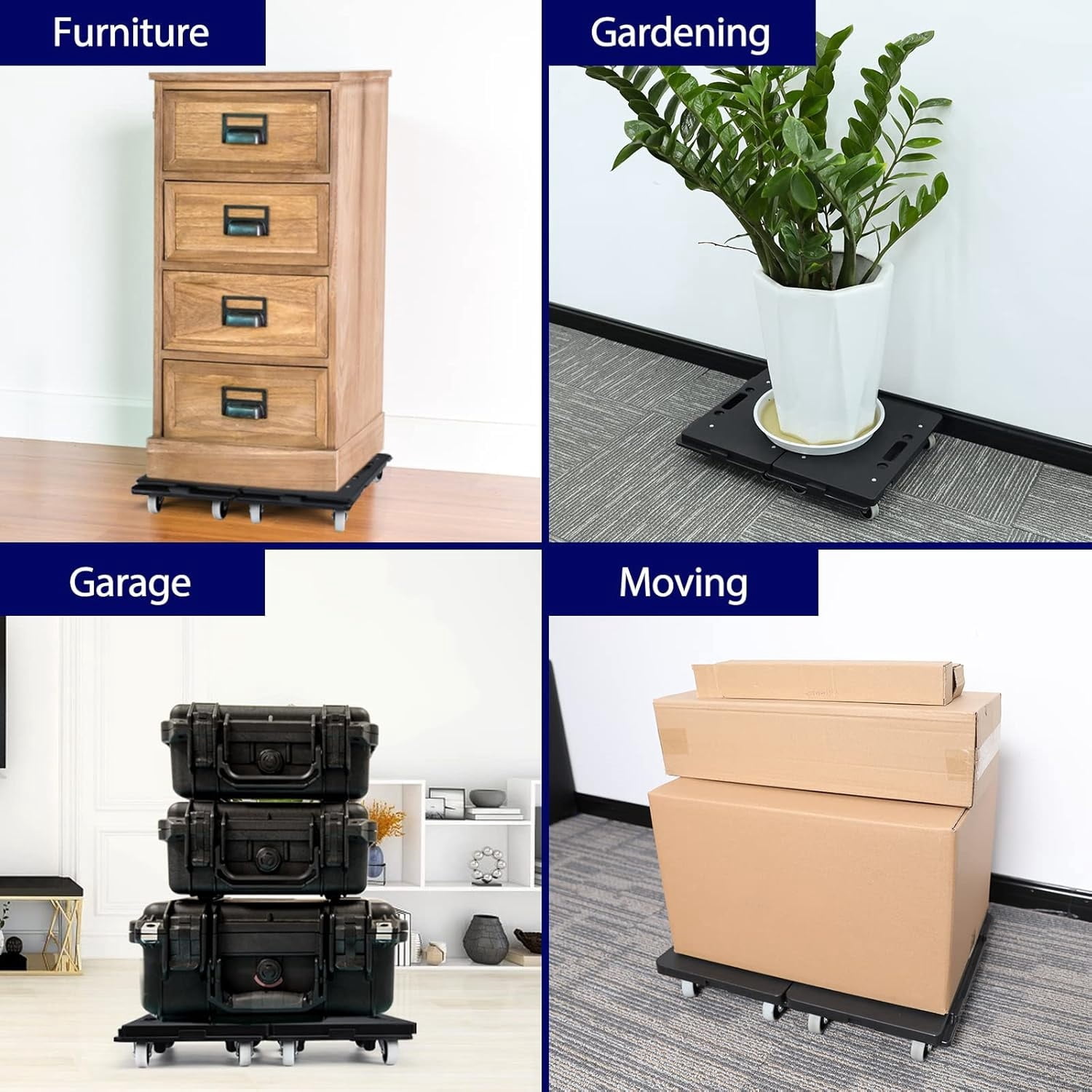 Furniture Dolly, 2 Pack Moving Dolly Connectable, 15.63 x 10.23 inch ...