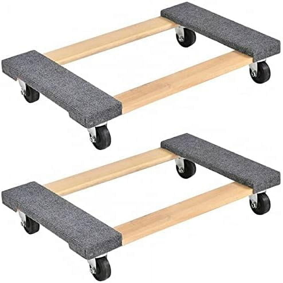 Furniture Dolly Cart with 4 Wheels Pack of 2, 30” x 18” Moving Dolly ...