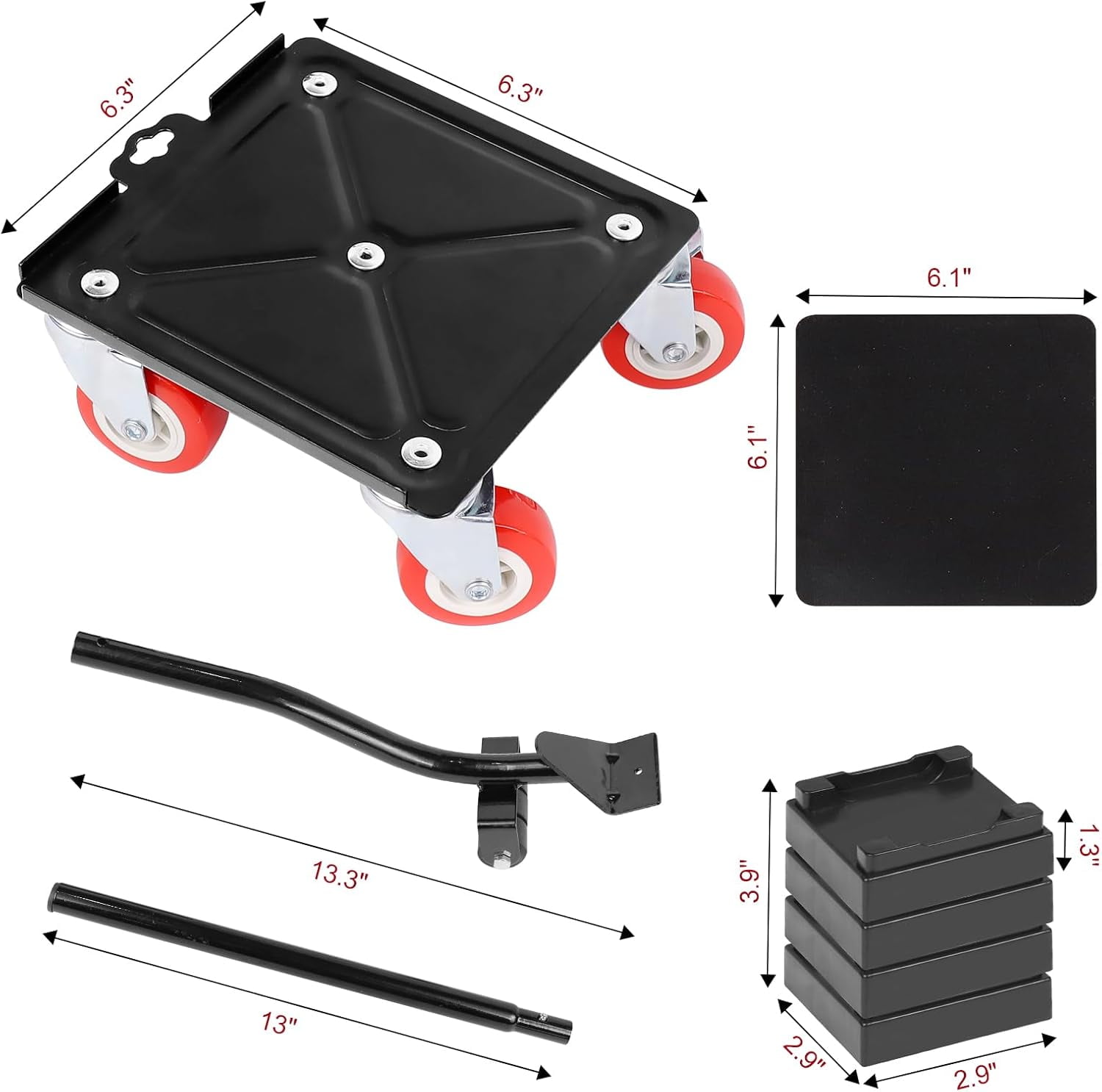 Furniture Dolly,Moving Dolly with 5 Wheels 360° Rotation,Carbon Steel ...