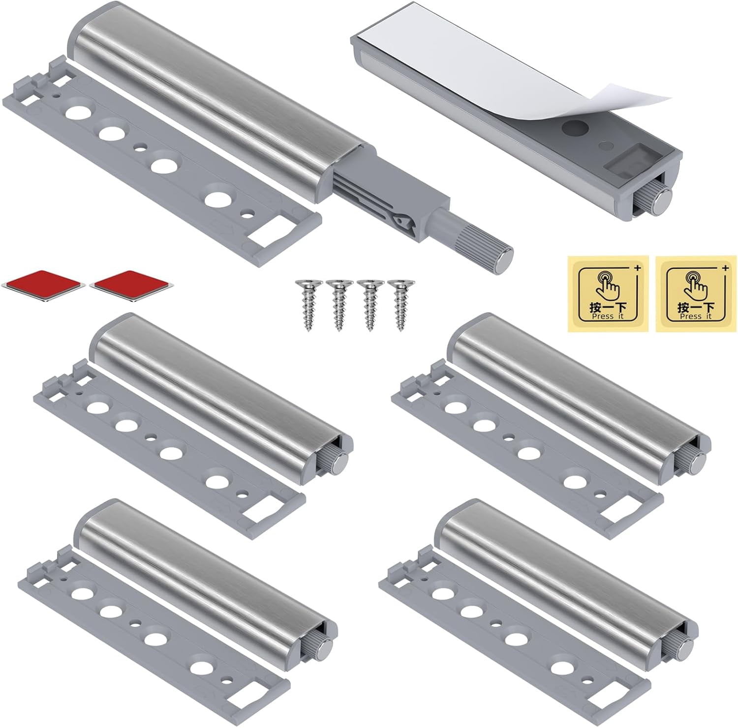 Furniture Door Push to Open 6 Pack Push Out Cabinet Hardware Magnetic ...