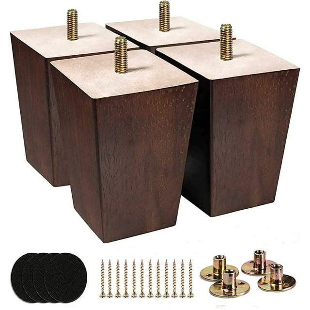 Furniture Feet Sofa Legs Mid-Century Modern Walnut Wood Furniture Feet ...