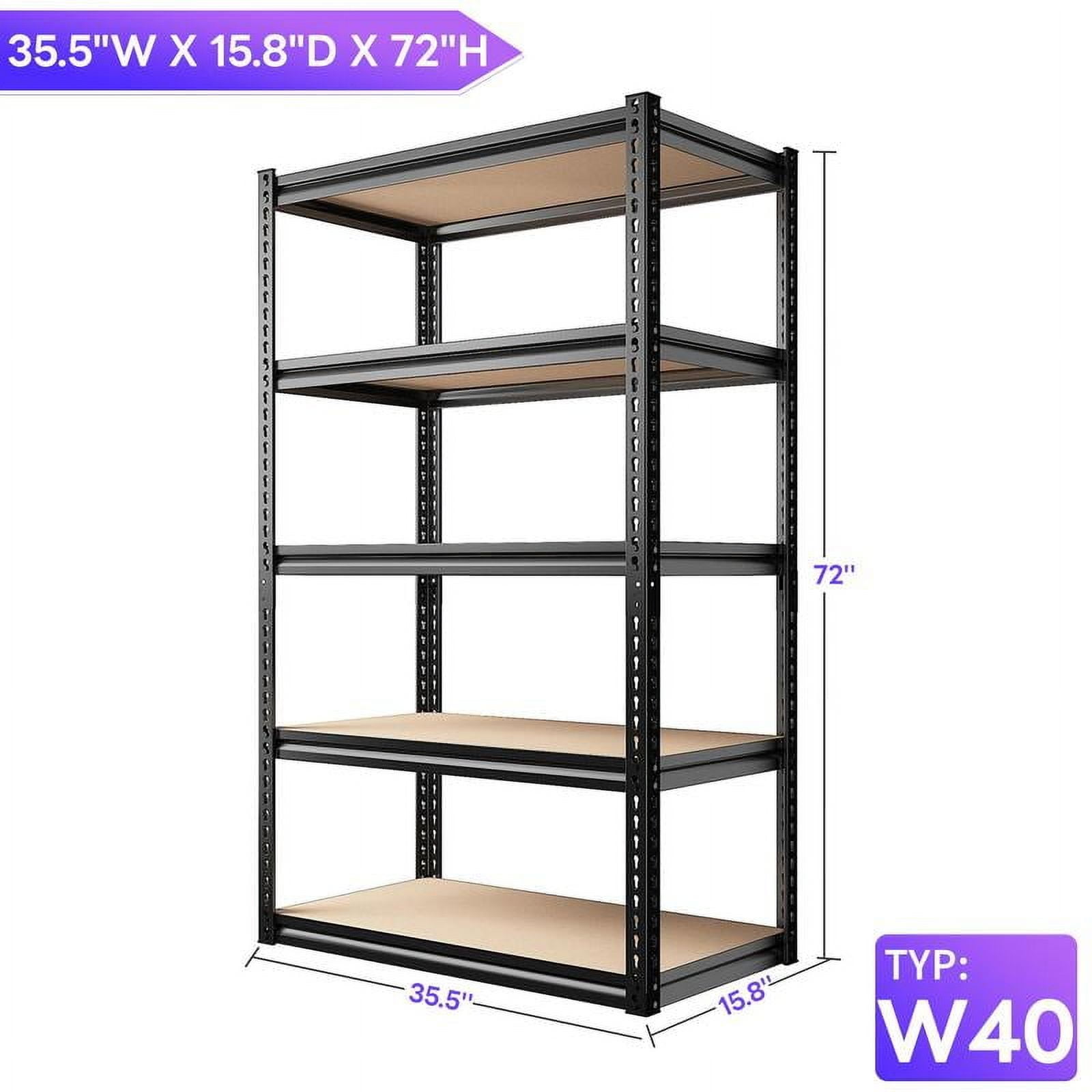 Furniture Garage Shelving Storage Shelves 5 Tier Metal Storage Shelving ...
