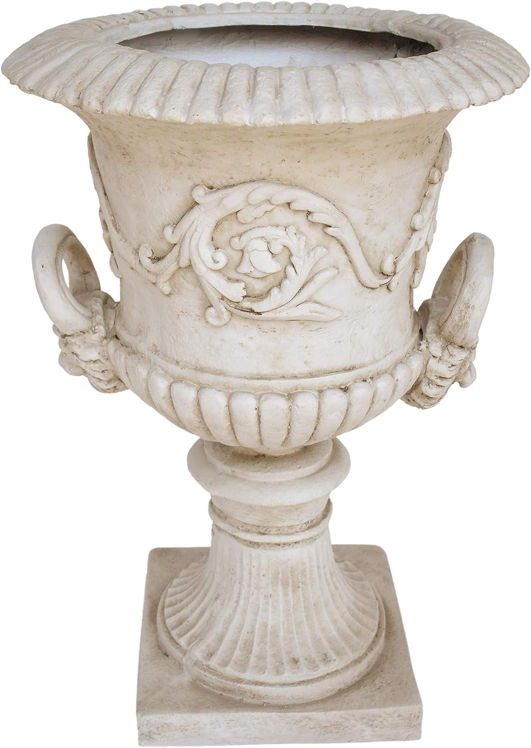Furniture Garden Urn Planter, , Botanical, Antique White Lightweight ...