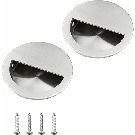 Furniture Handle 2 Pieces Round Recessed Circular Sliding Door Handle ...