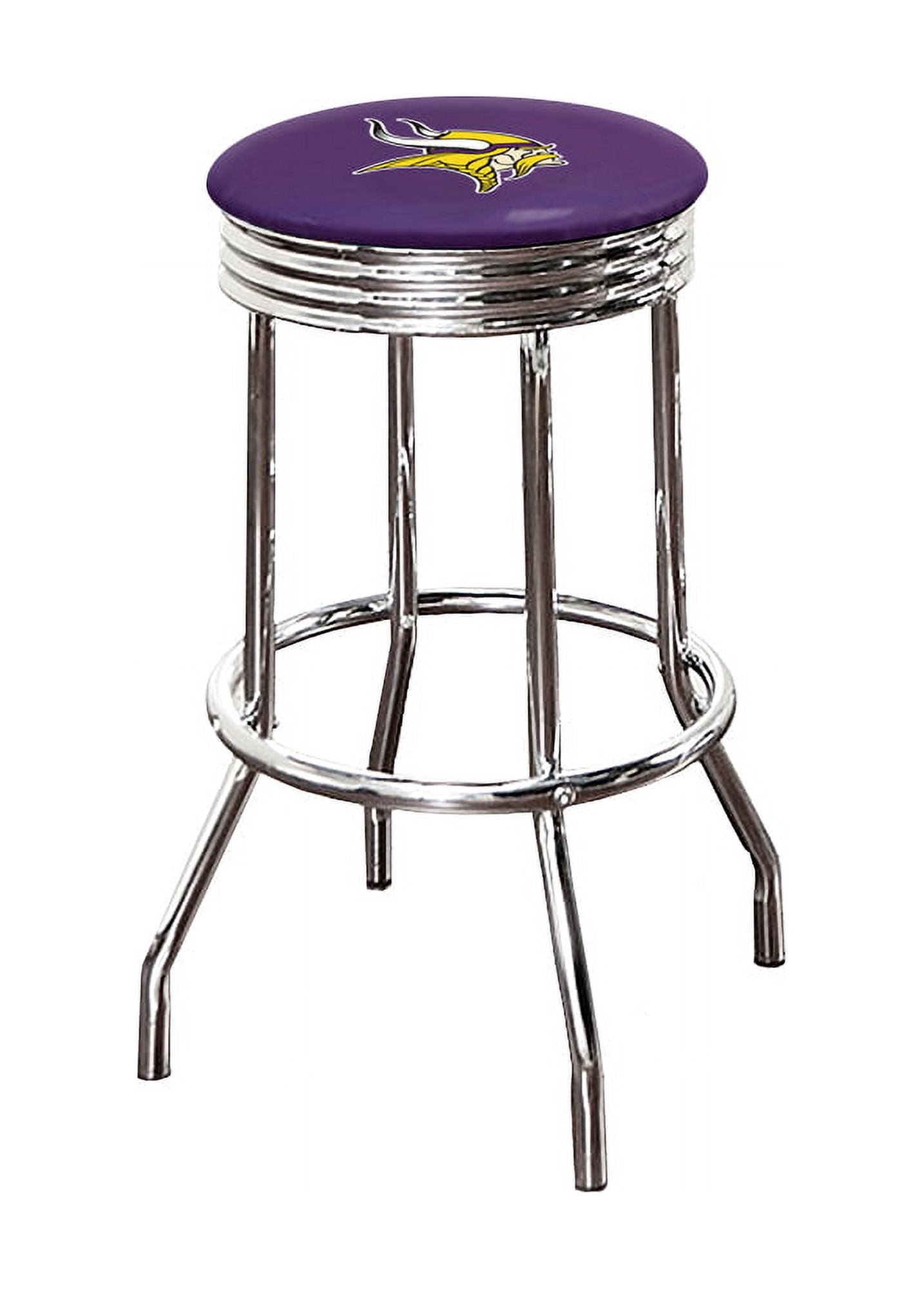 The Furniture King Bar Stool 24" Tall Backless Chrome Metal Stool ...