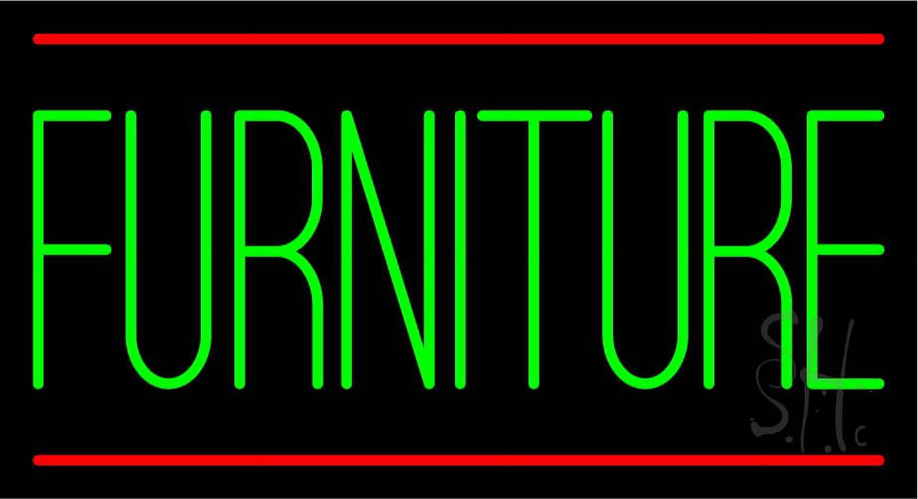 Furniture LED Neon Sign 13" Tall x 24" Wide - inches Black Square Cut ...