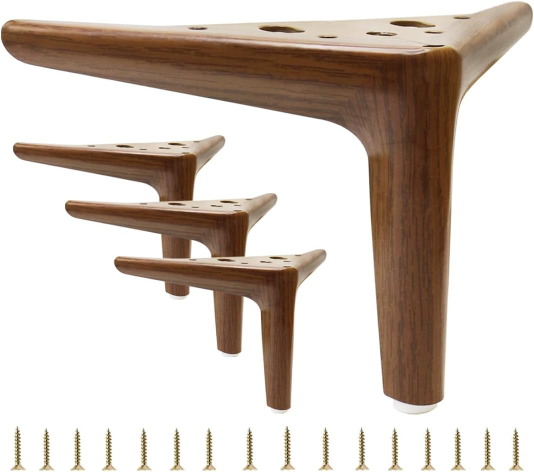 Furniture Legs 4.7inch, Metal Triangle Couch Legs for Furniture Set of ...