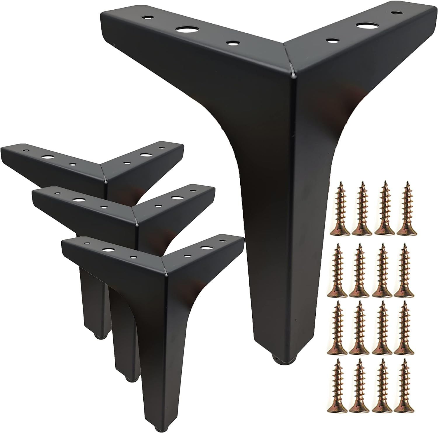 Furniture Legs 6 Inch Legs for Furniture Set of 4 Metal Modern Triangle ...