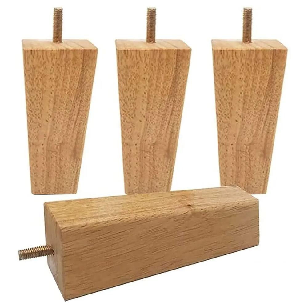 Furniture Legs Replacement, Sofa Couch Feet Set of 4, Square Tapered ...