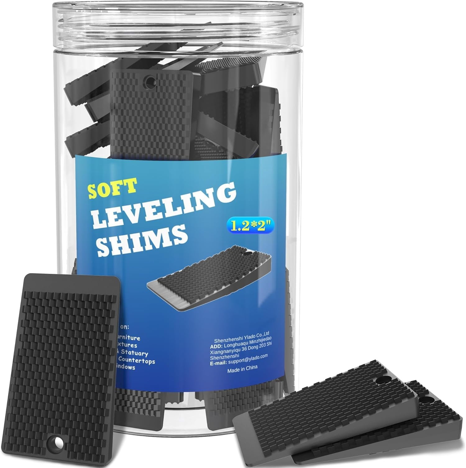 Furniture Levelers, 50 count Jar, Plastic Shims for Leveling, Black ...