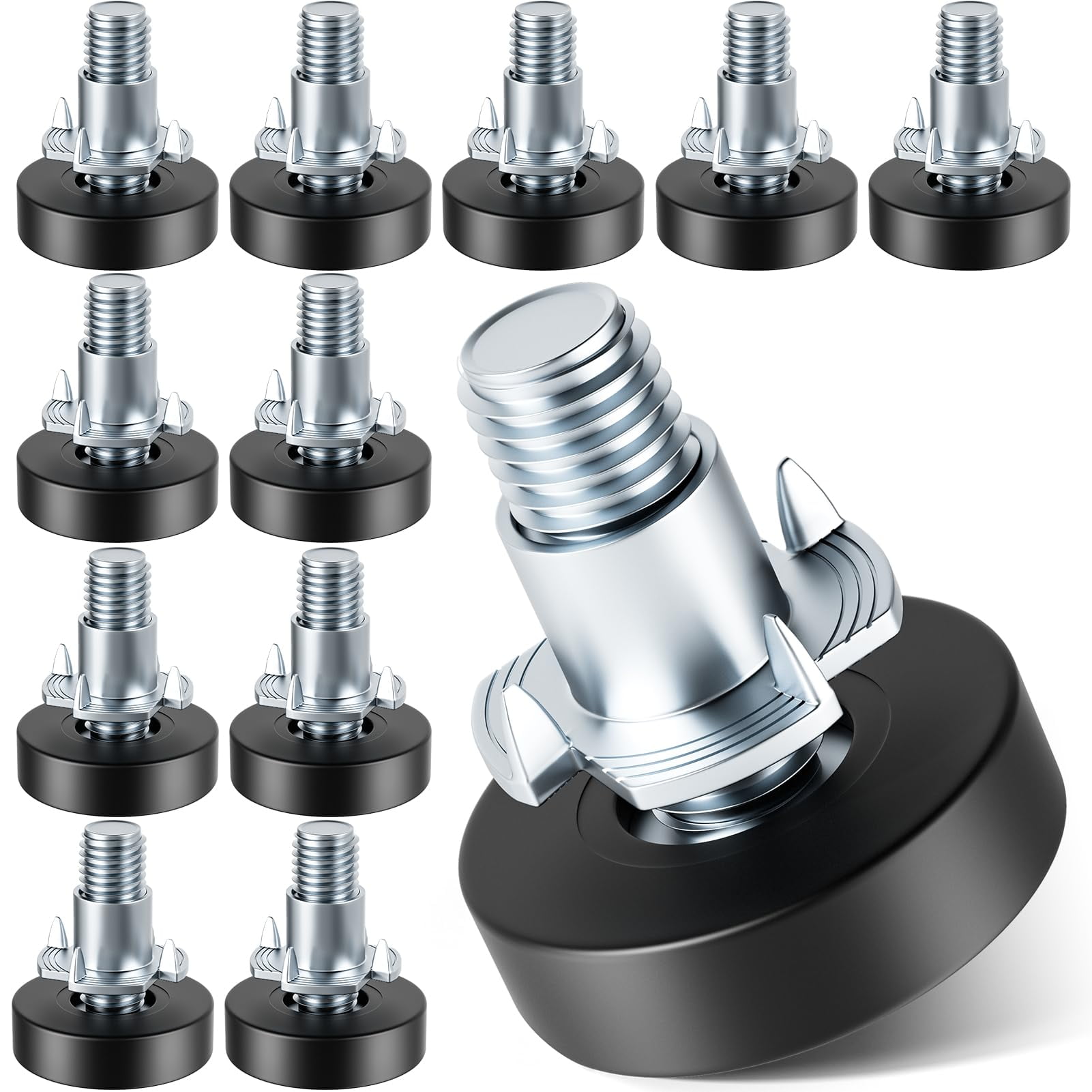 Furniture Leveling Feet with T-Nuts, 12 PCS 1/4"-20 UNC Thread ...