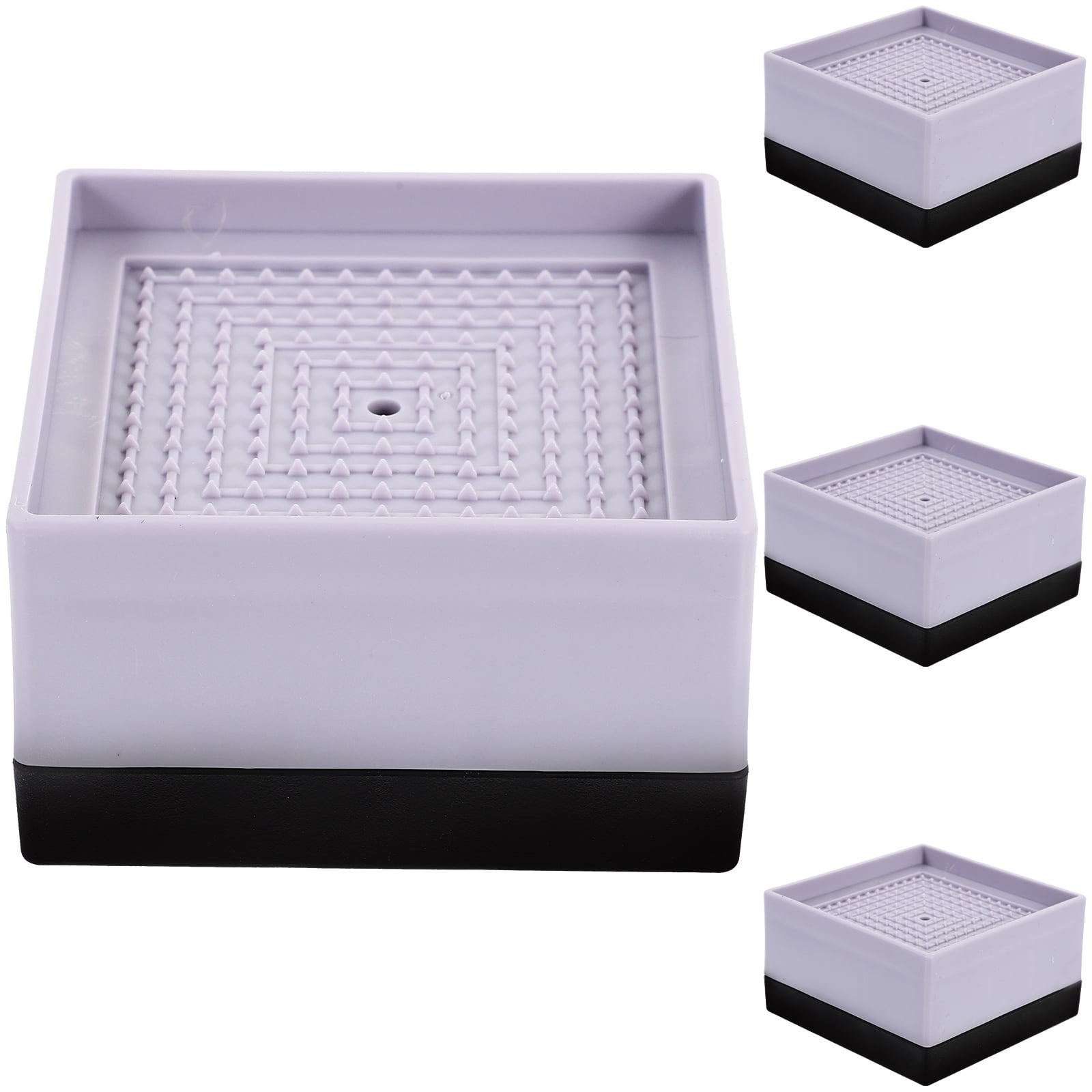 Mobestech Chair Raisers Lifter 4Pcs 8.8x8.5x4.8in Grey Design Plastic ...