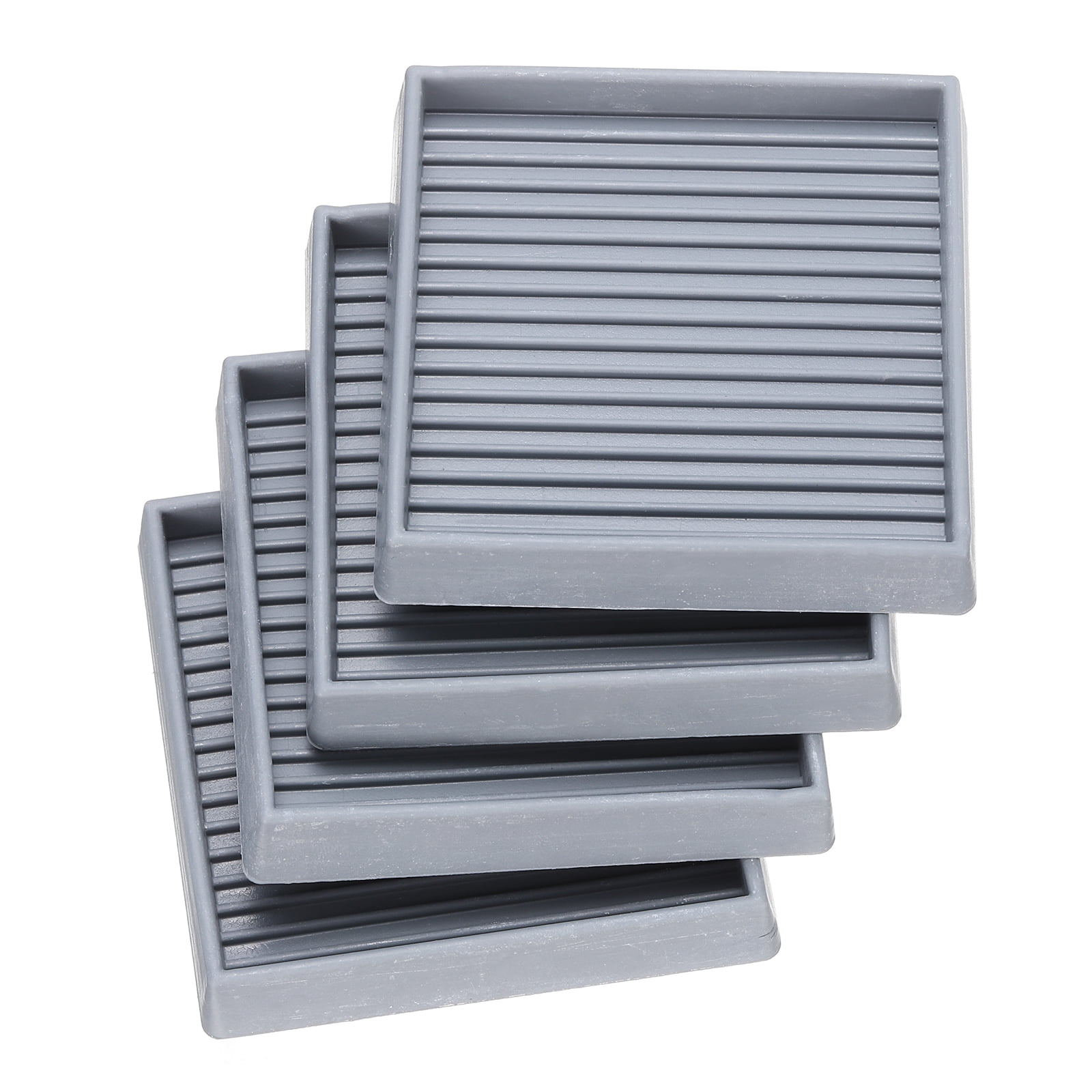 Furniture Pads, 4Pcs 3'' x 3'' Square Rubber Non-slip Caster Cup with ...