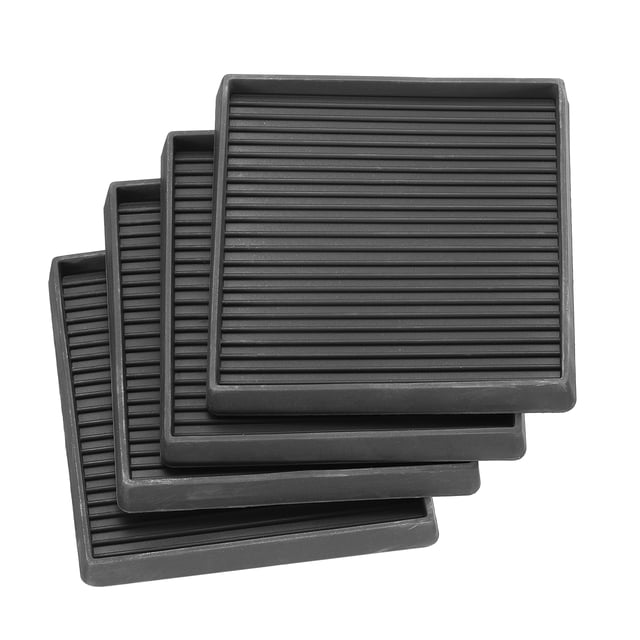 Furniture Pads, 4Pcs 4'' x 4'' Square Rubber Non-slip Caster Cup with ...