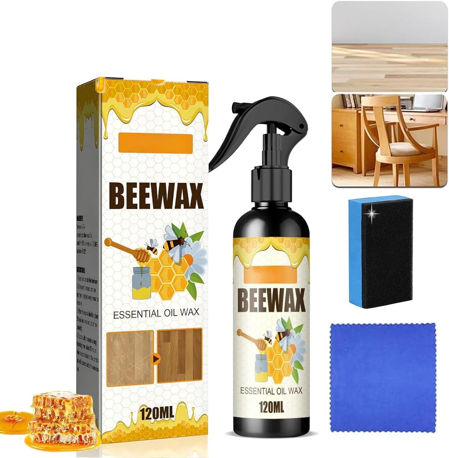 Furniture Polish Beeswax Spray - Natural Micro-Molecularized Beeswax ...
