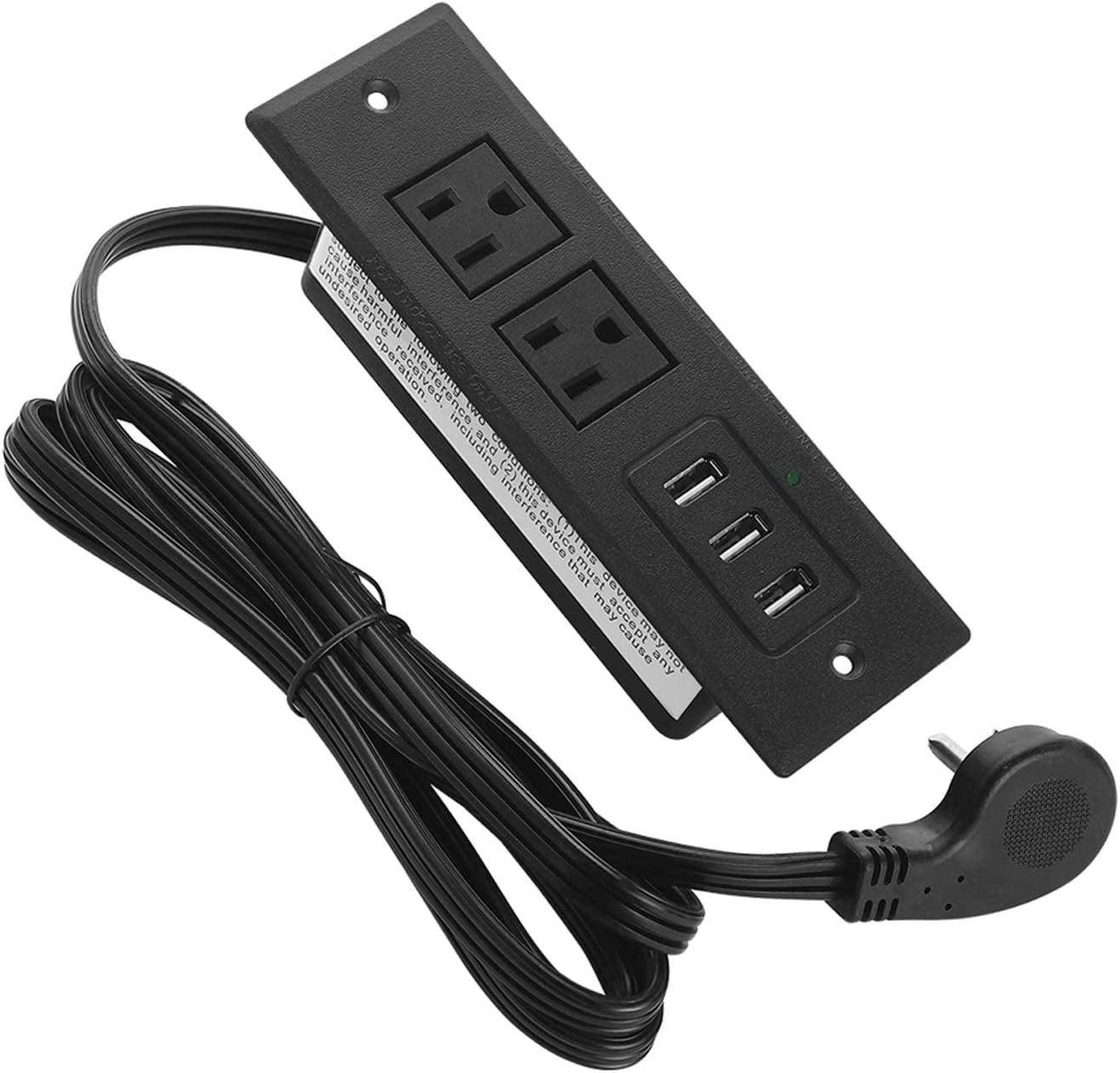Furniture Recessed Power Strip with Flat Plug. Recessed Desk Outlet ...