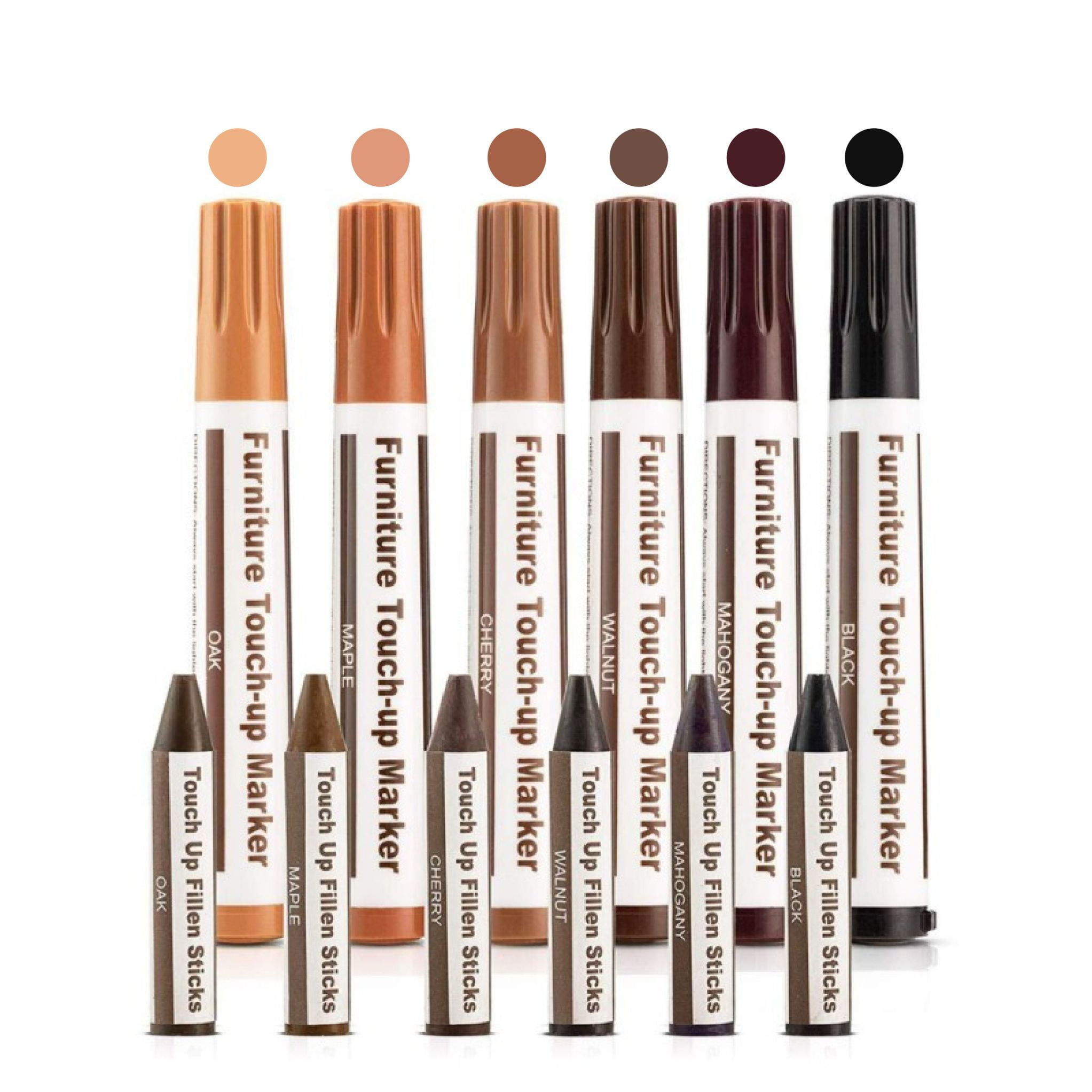 Furniture Repair Kit Wood Markers - Set of 12 - Markers and Wax Sticks ...