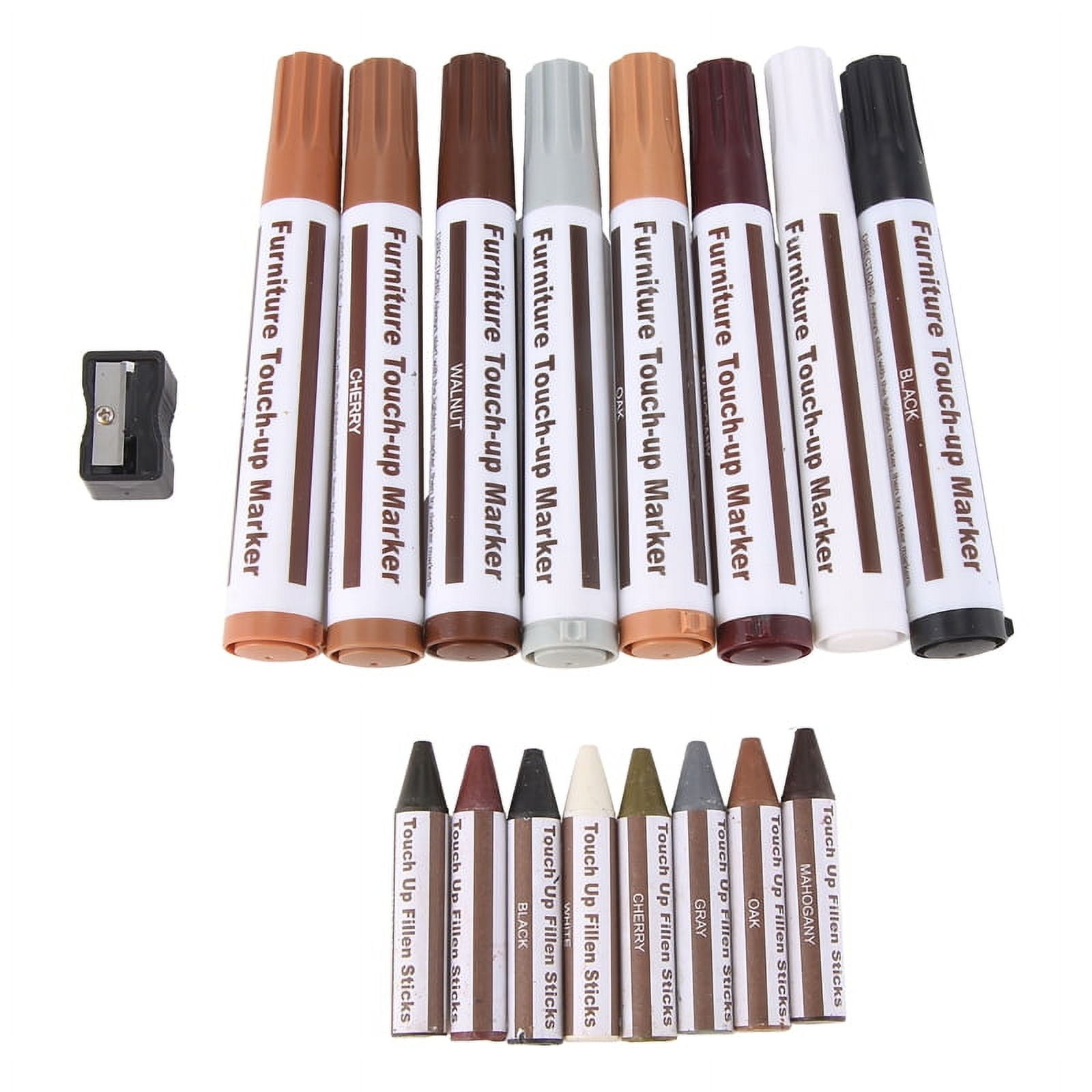 Furniture Repair Kit Wood Markers - Set of 17 and Wax Sticks with ...