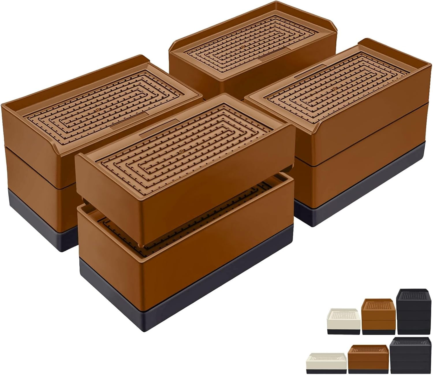 Furniture Risers 3 inch, Rectangle Adjustable Risers Blocks for Bed ...